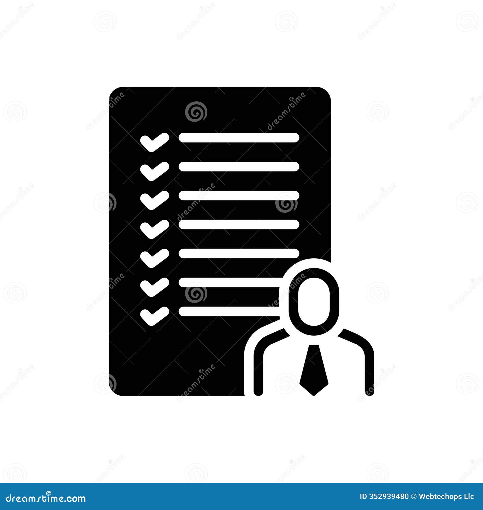 Black Solid Icon for Planning, Clipboard and Checklist Stock Illustration - Illustration of ...