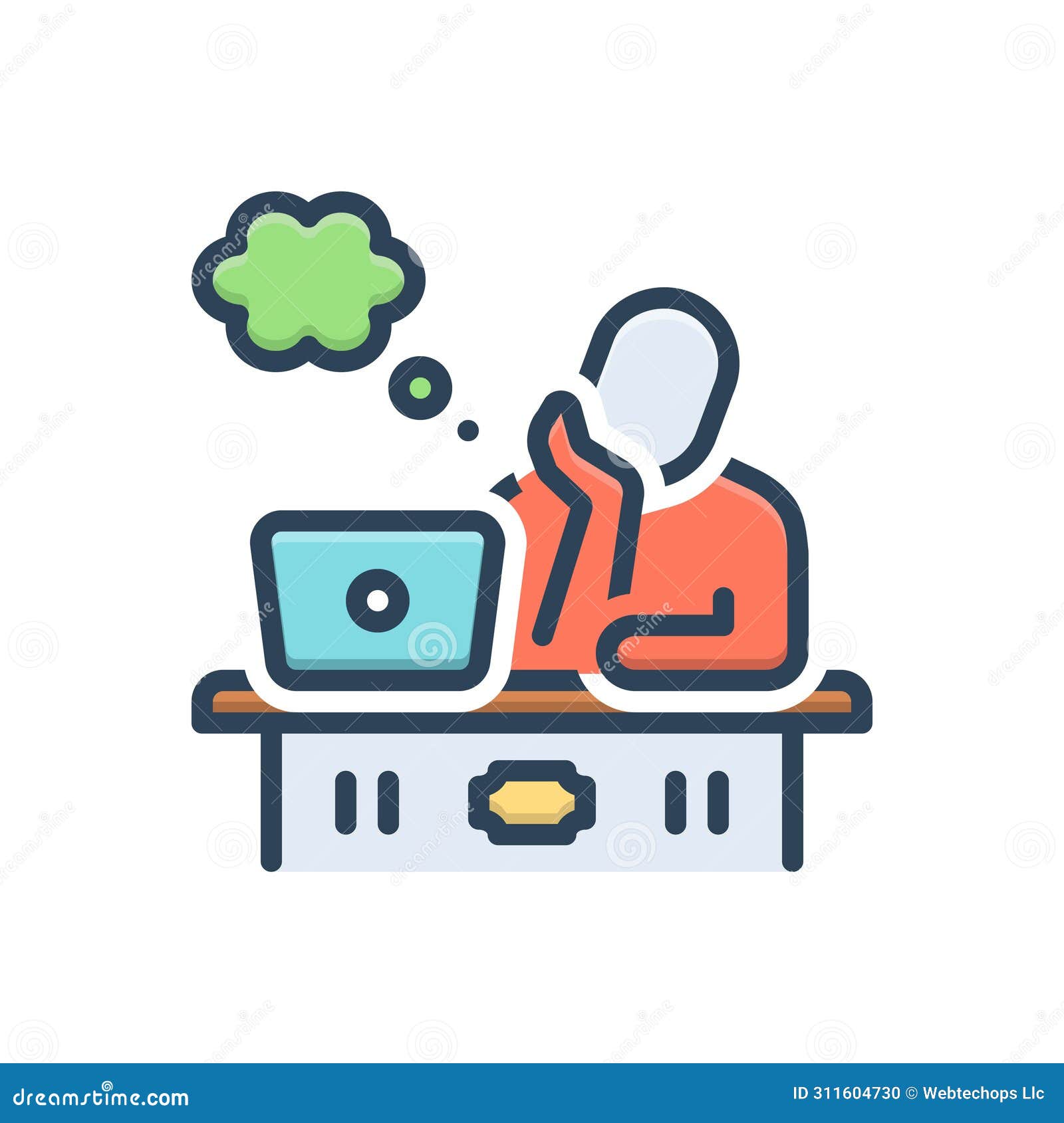 Color Illustration Icon for Thinking, Thinker and Consider Stock Vector ...
