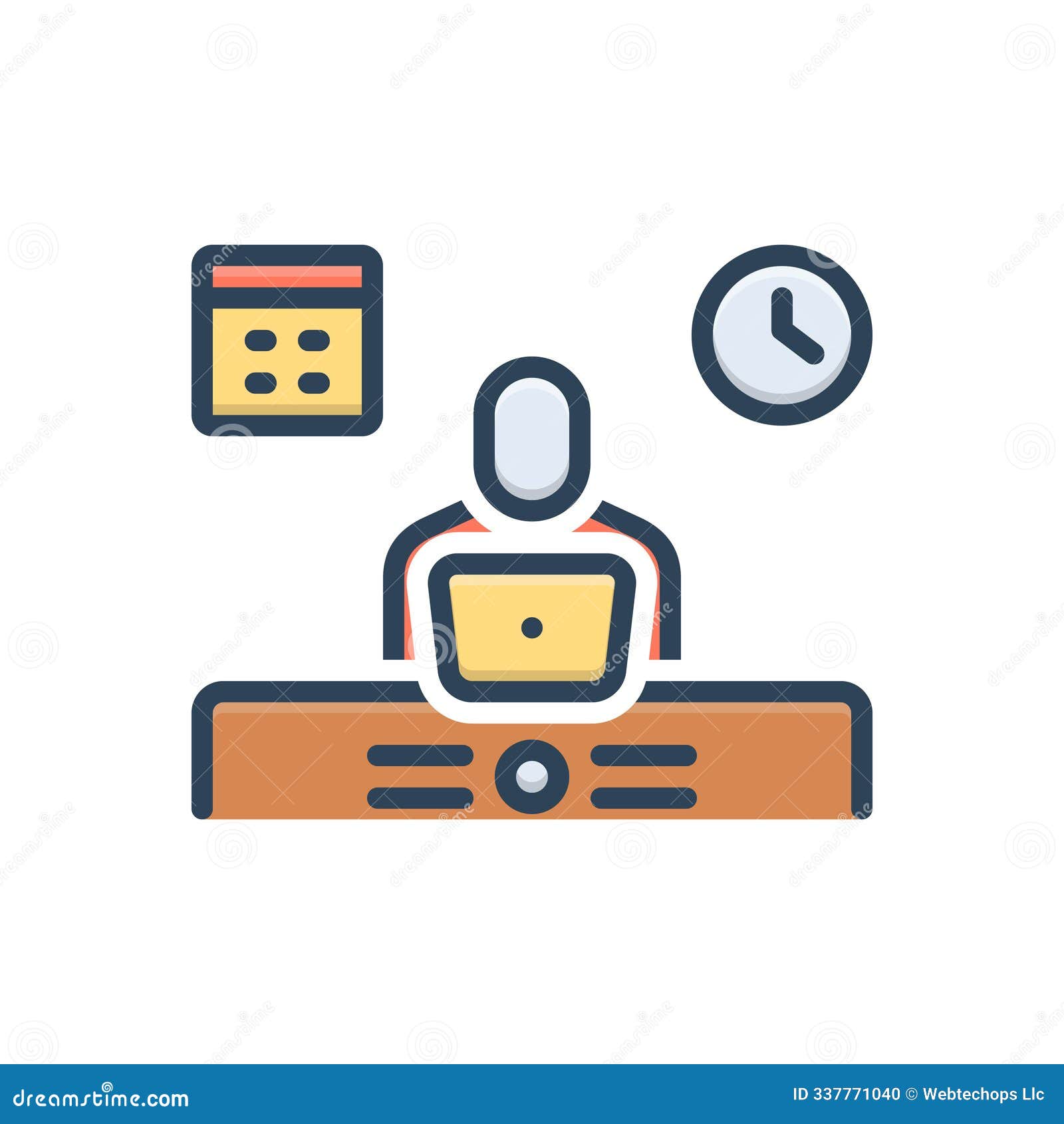 Color Illustration Icon for Work, Office and Staff Stock Illustration ...