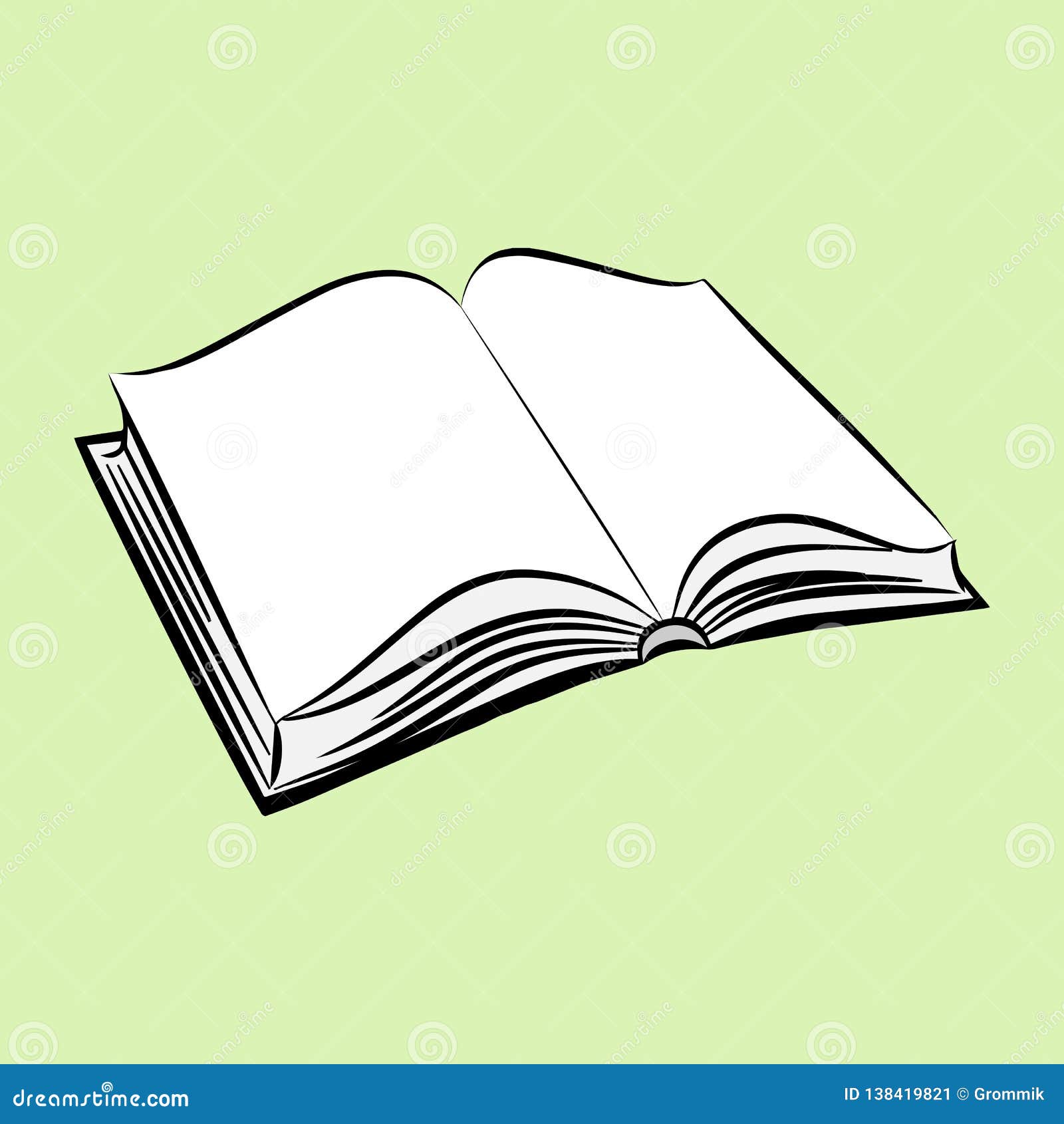 Launched Open Book, a Simple Drawing Stock Vector - Illustration of ...