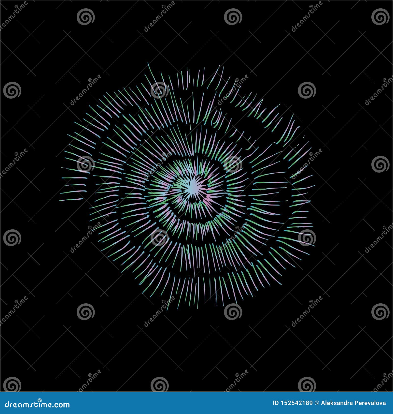 Color Illustration of a Petrified Snail Shell. Stock Illustration ...