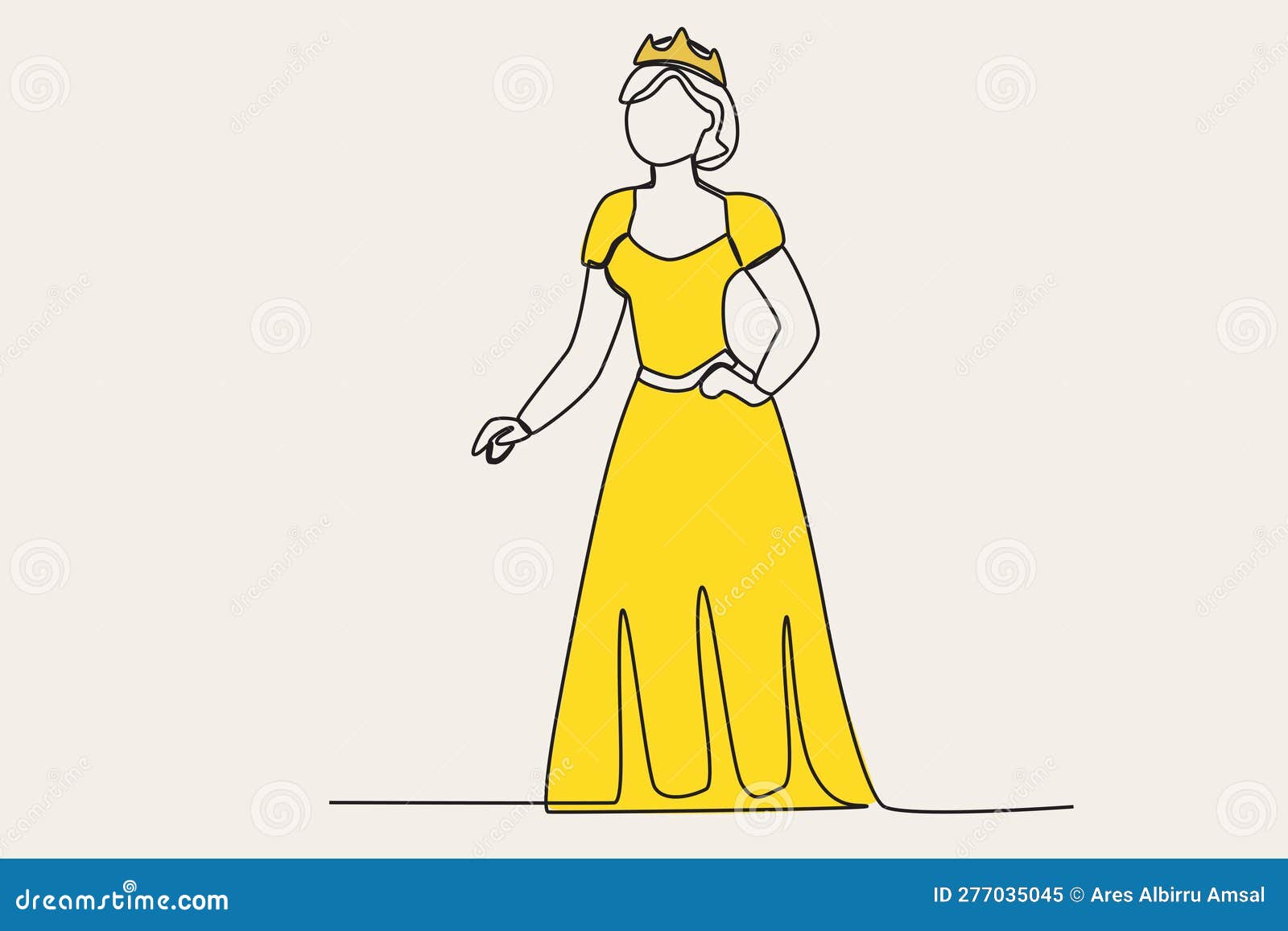 Color Illustration of a Queen Standing Posing Stock Vector ...