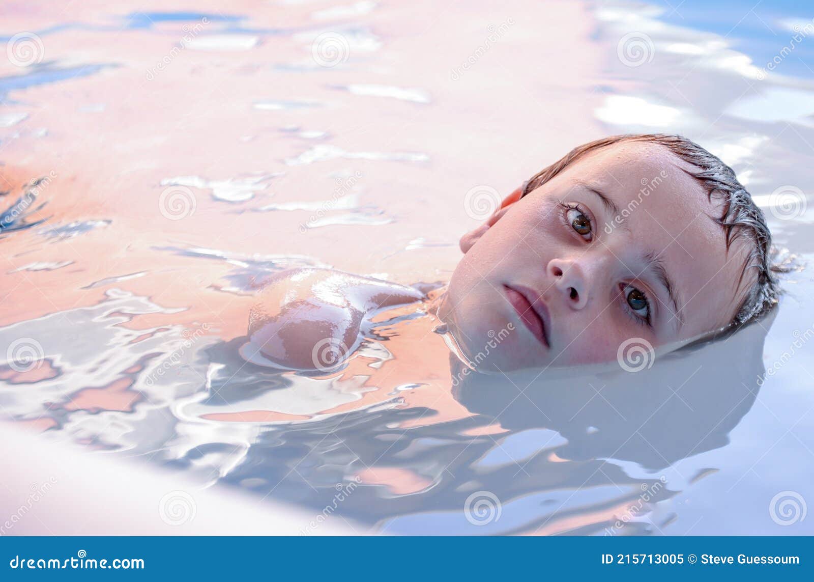 Color Image of a Boy Swimming Stock Image - Image of baby, pink: 215713005