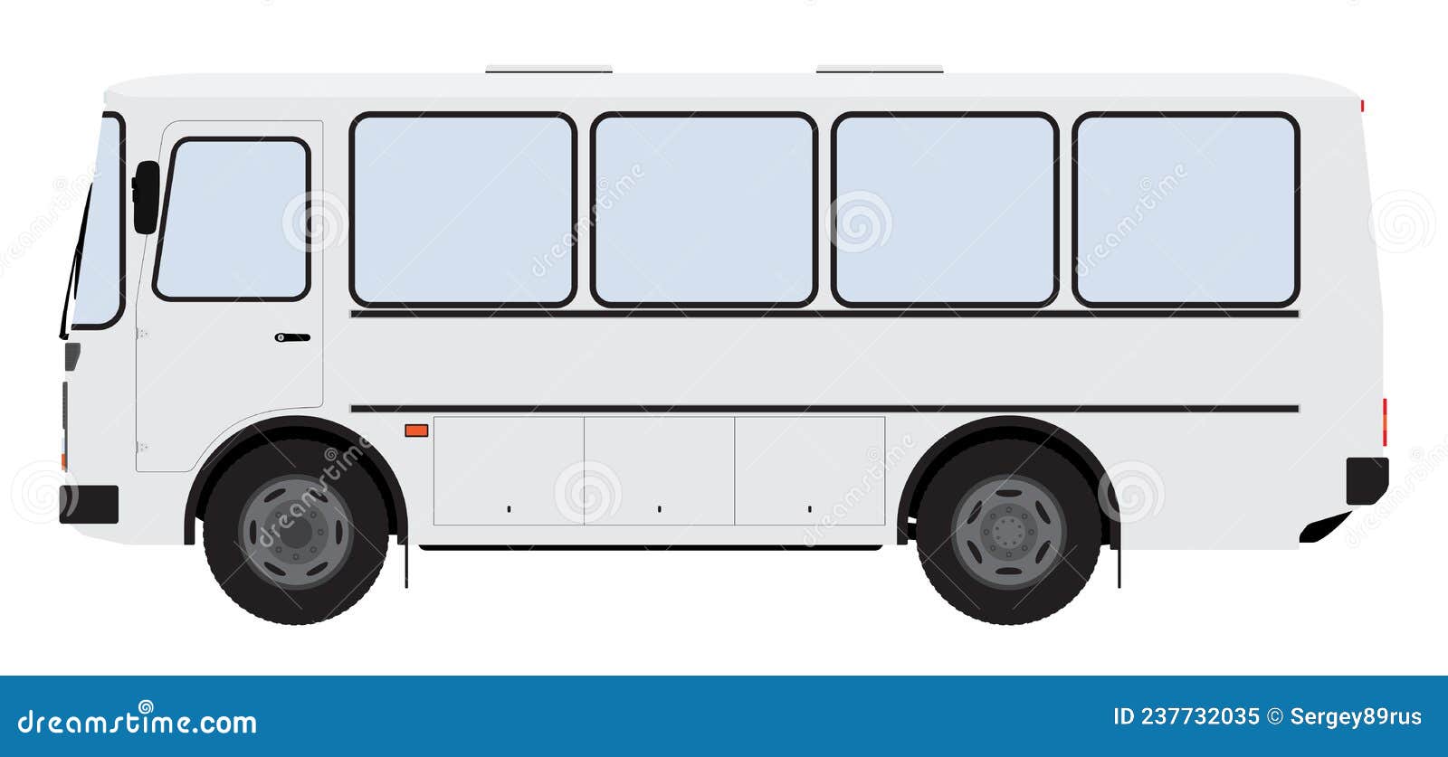 Color Image of a Bus on a White Background. Stock Vector - Illustration ...