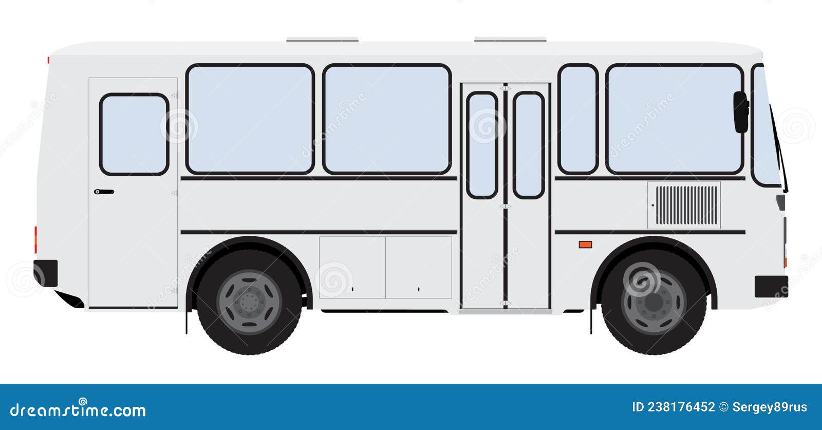 Color Image of a Bus on a White Background. Stock Vector - Illustration ...