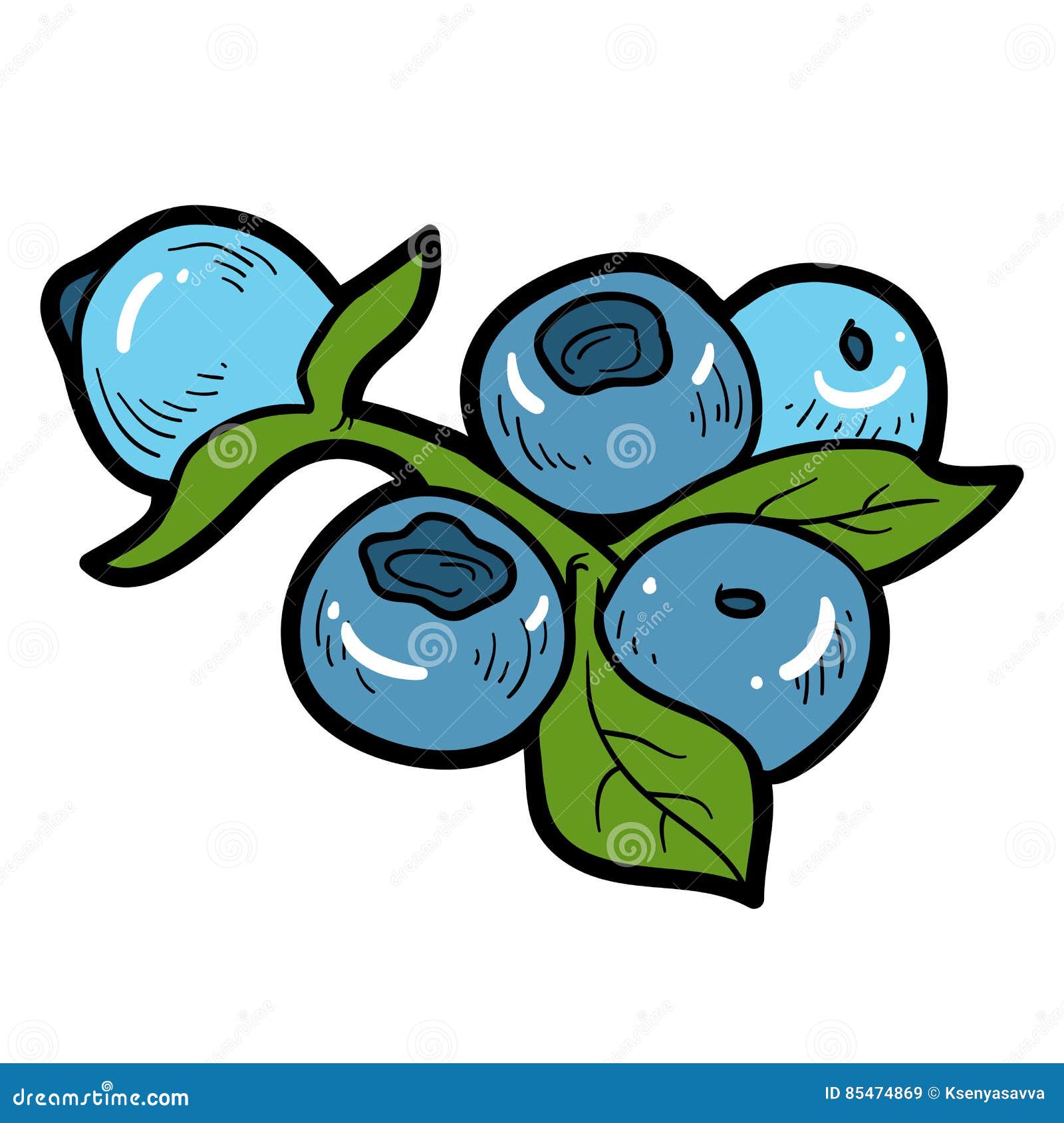 Color Image, Cartoon Berry, Blueberries Stock Vector - Illustration of ...