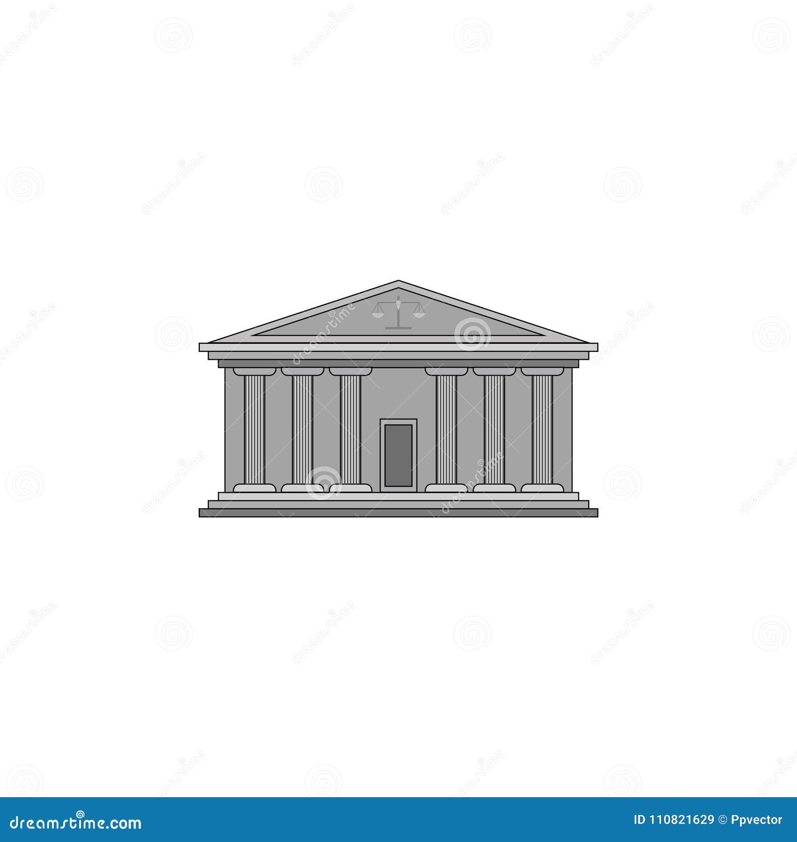 Vector Image. Court Building with Columns Stock Illustration ...
