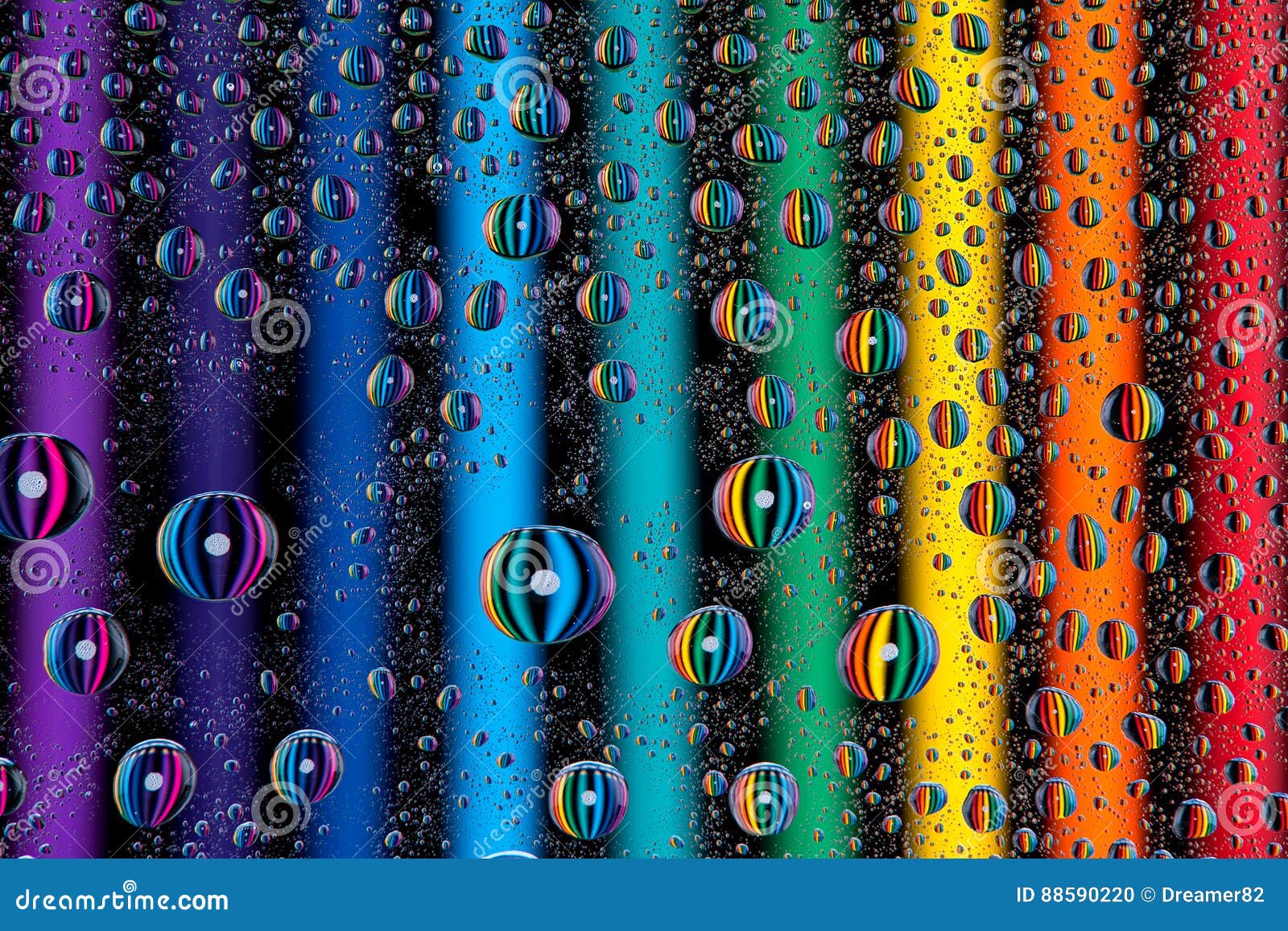 Color Image Focused in Water Drops. Stock Photo - Image of bright ...