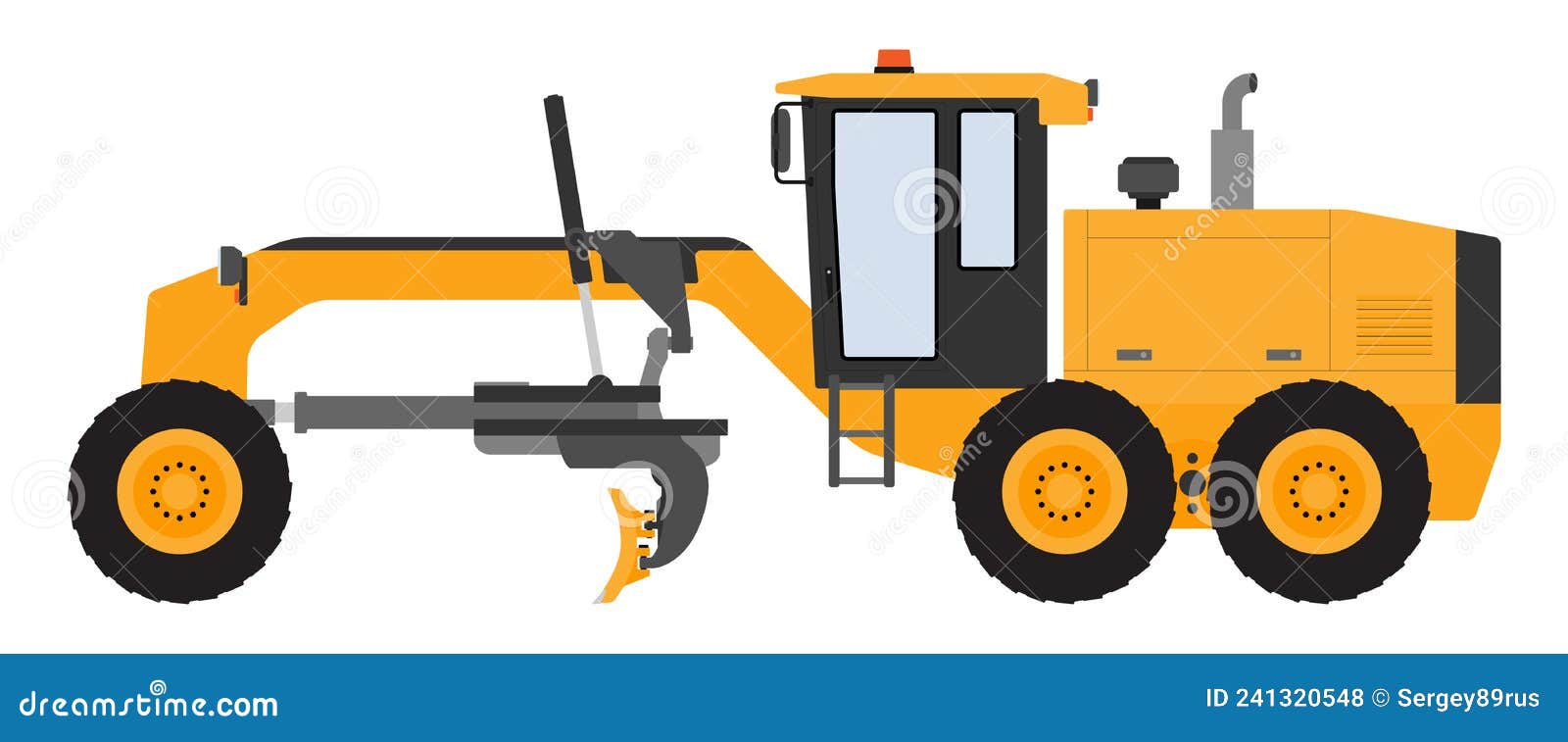 Color Image of a Motor Grader on a White Background. Stock Vector ...