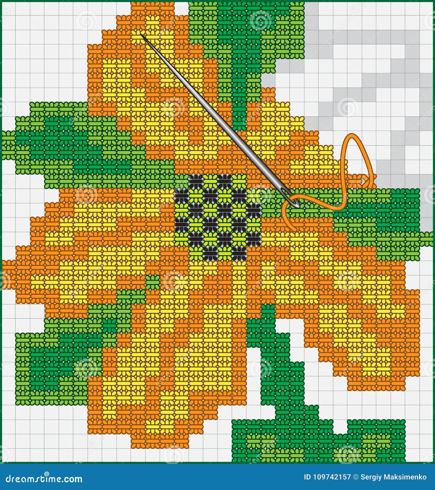 EMBROIDERY by COLORED THREADS SAMPLE Stock Illustration - Illustration ...