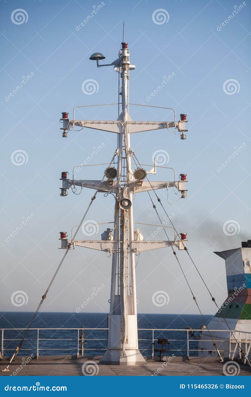 Antennas on passenger ship stock photo. Image of ocean - 115465326