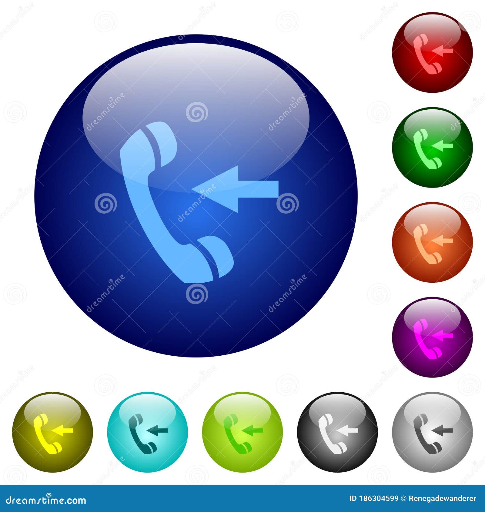 Color Incoming Call Glass Buttons Stock Illustration - Illustration of ...