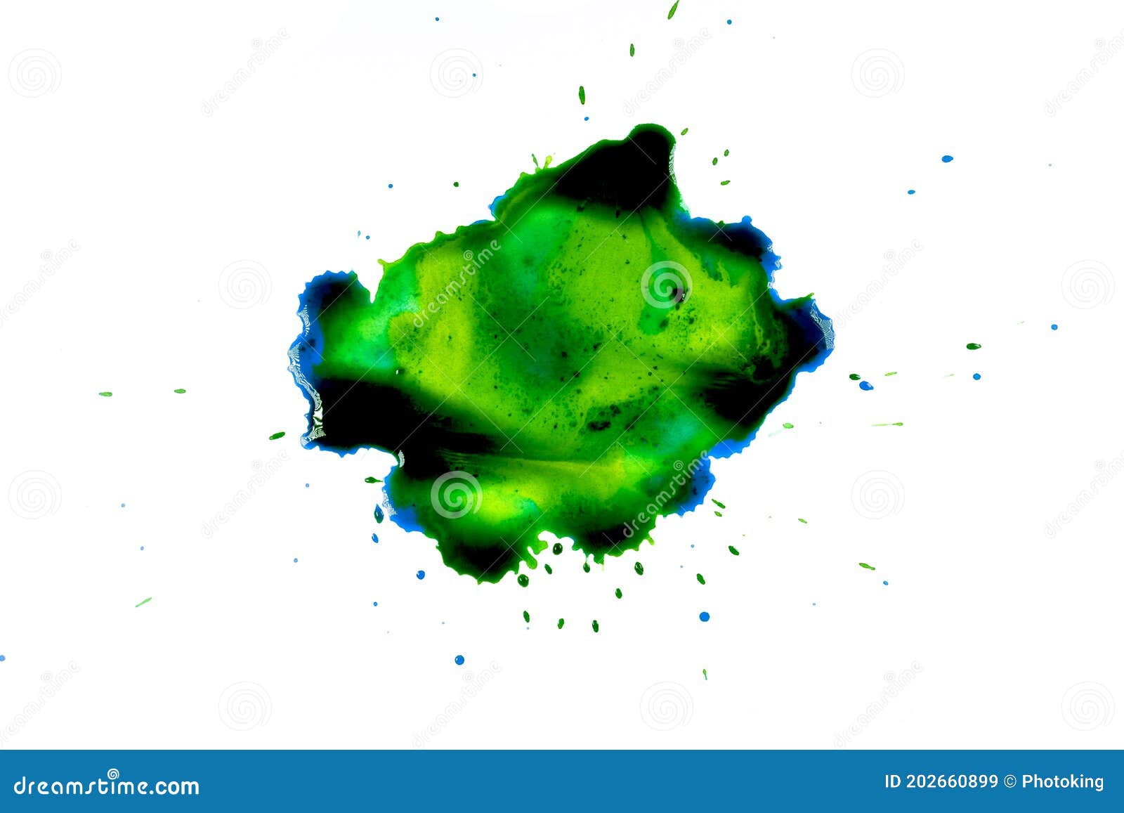 Color ink blot on white stock image. Image of abstract - 202660899