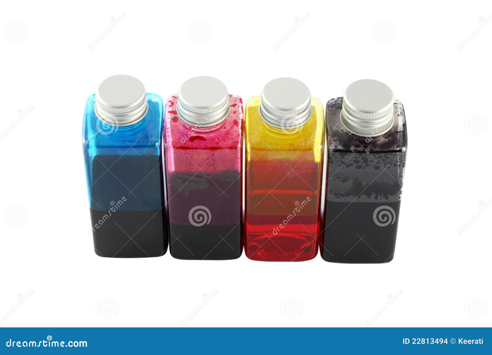 Color ink bottles stock photo. Image of technology, isolated - 22813494