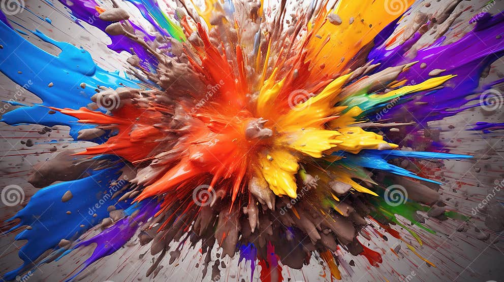 Color Ink Explosion, Wallpaper Design, Ai Generated Image Stock ...