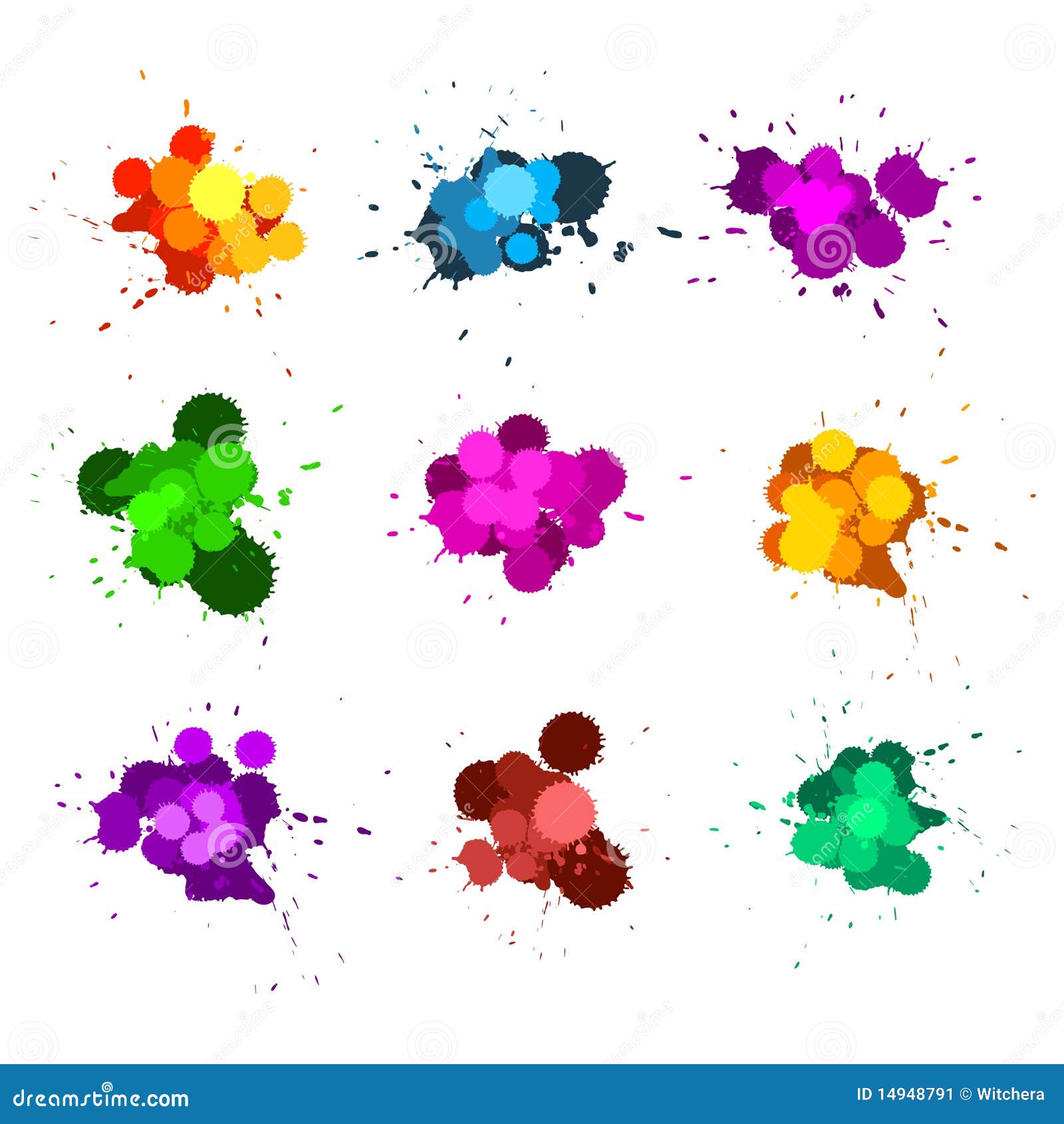 Color ink splats stock illustration. Illustration of blood - 14948791