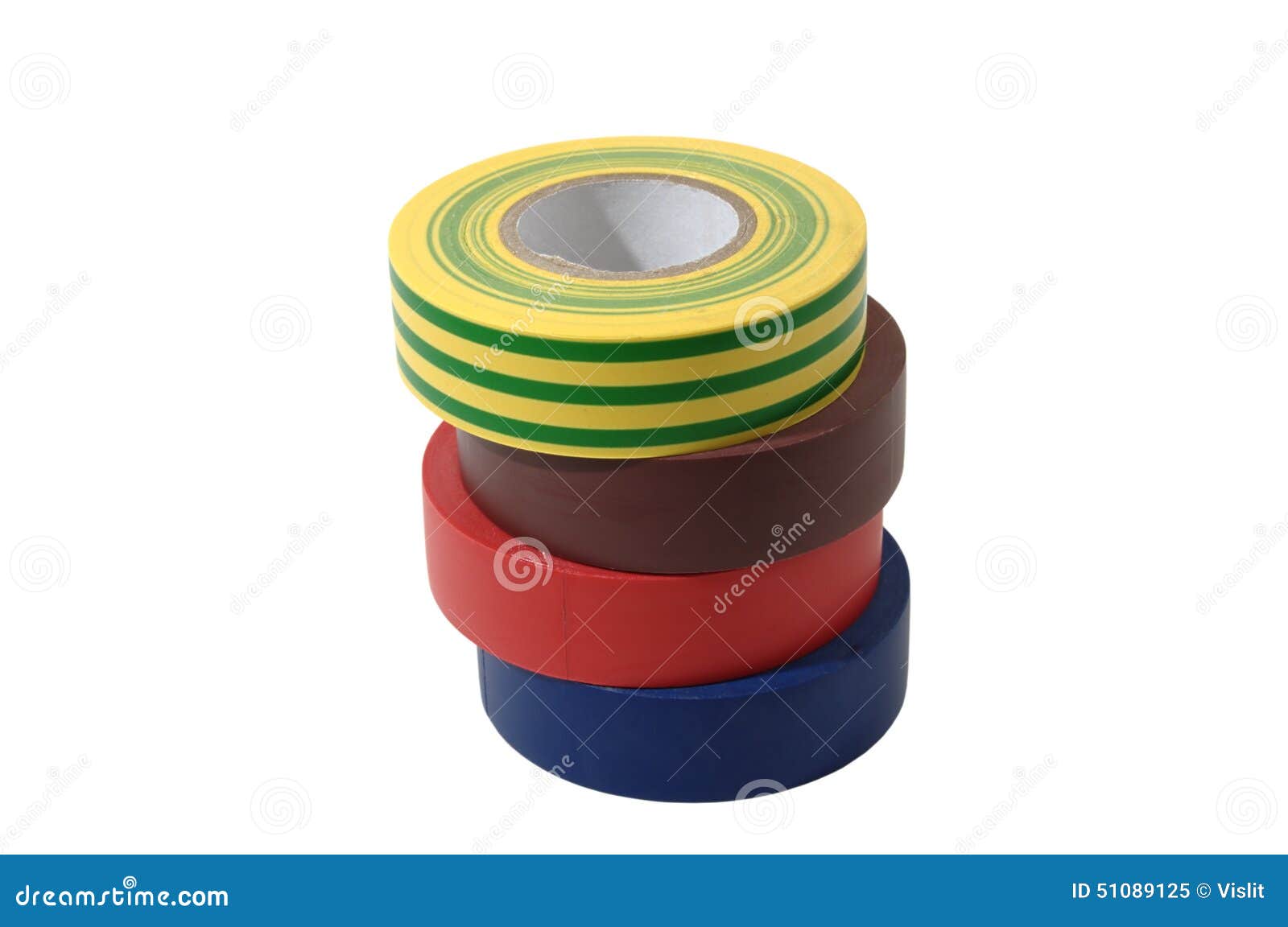 Color Insulation Tape Rolls Stock Image - Image of brown, electrical ...