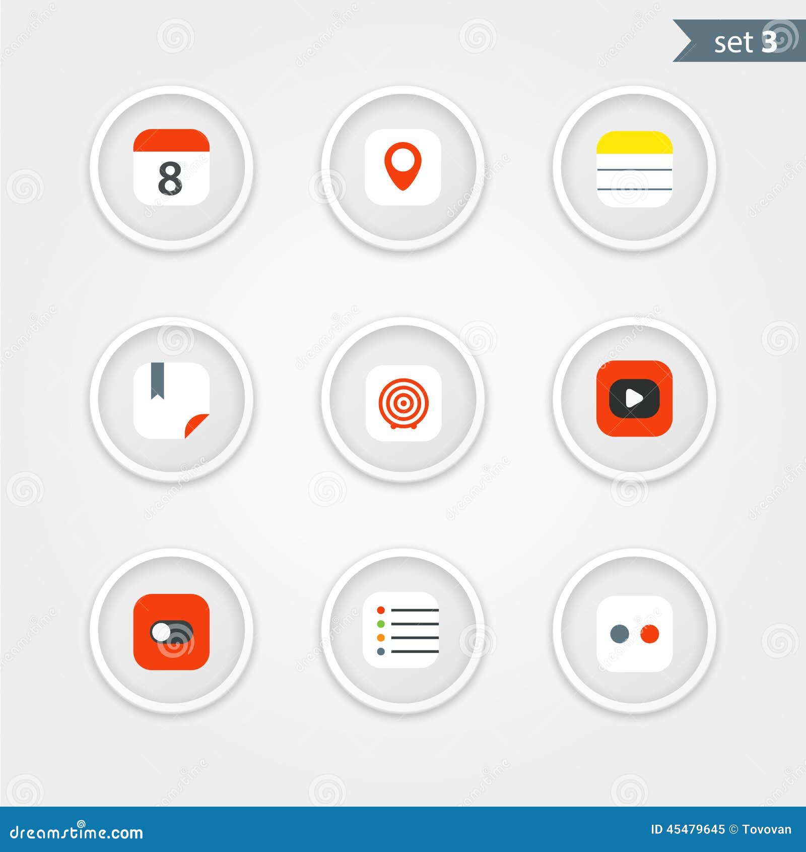 Color Interface Icons Collection Stock Vector - Illustration of circle ...