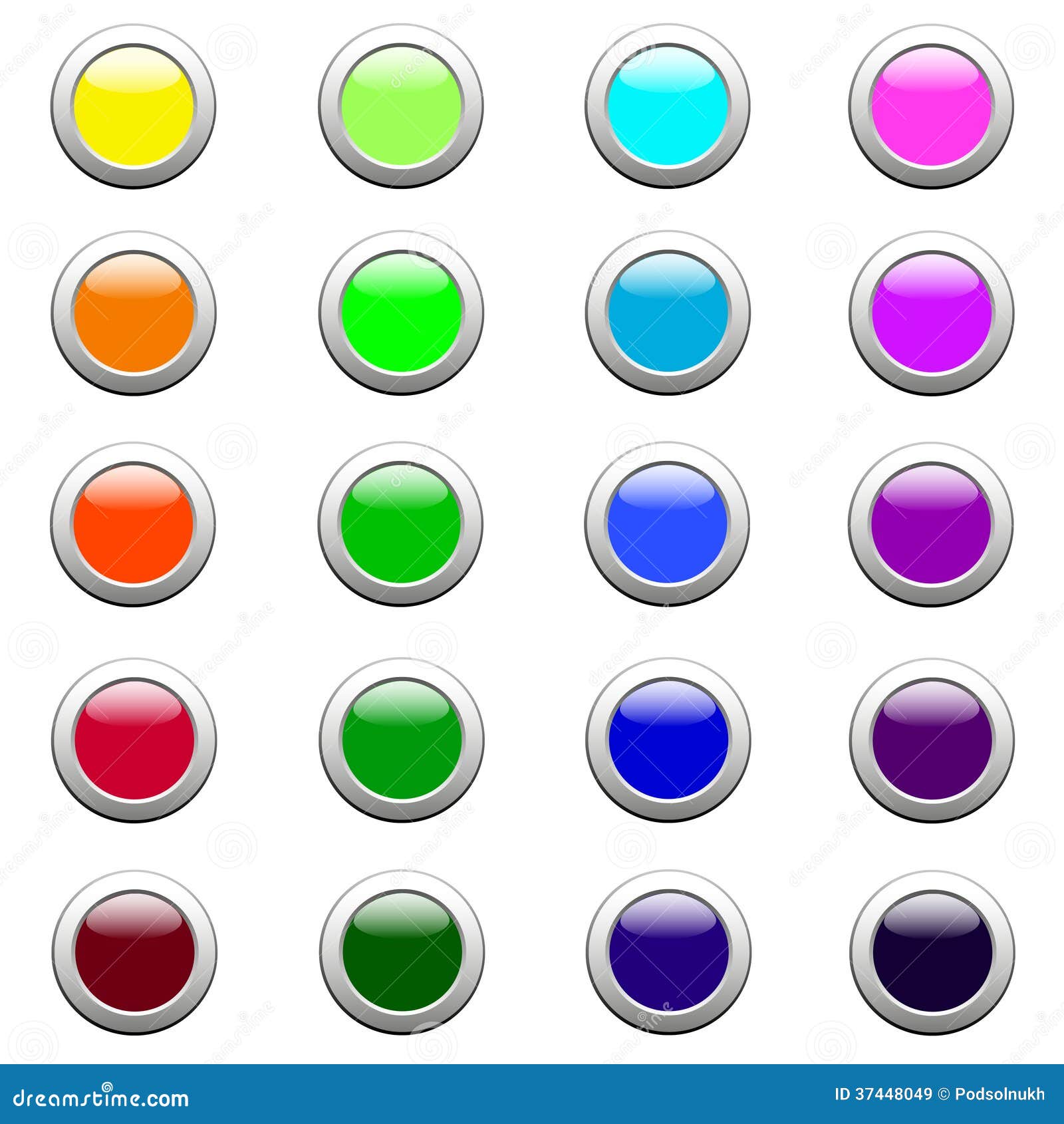 Color internet buttons stock illustration. Illustration of circle ...