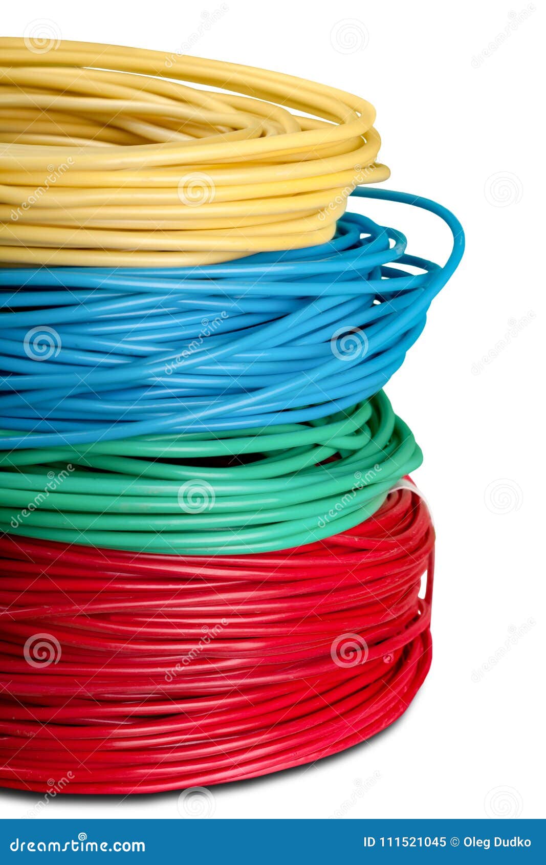 Multicolored Computer Cables Isolated on White Stock Image - Image of ...