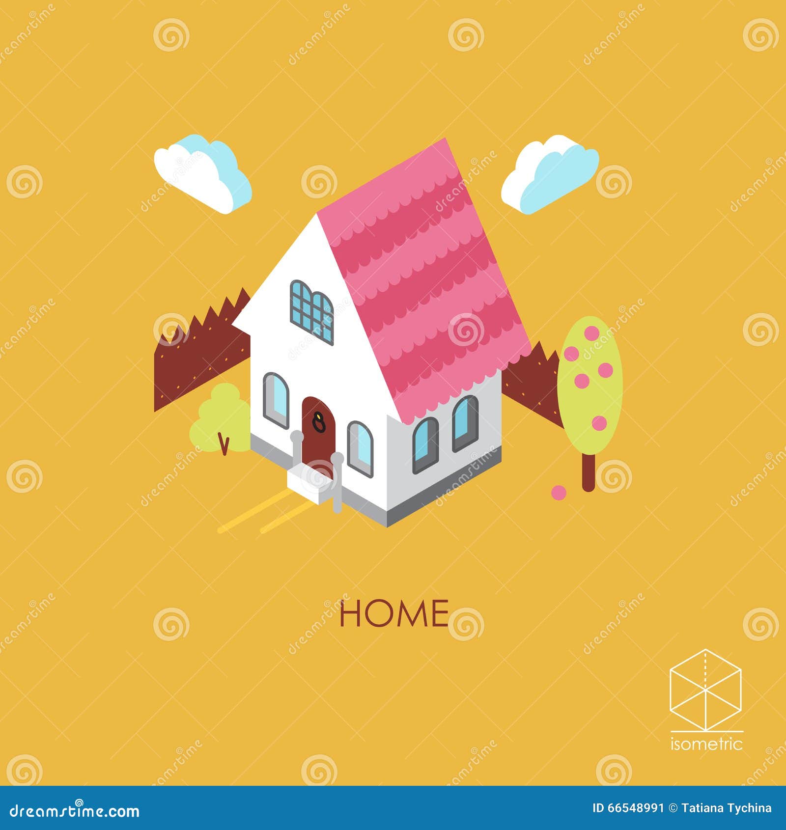 Color Isometric Vector Icon House on a Yellow Background Stock Vector ...