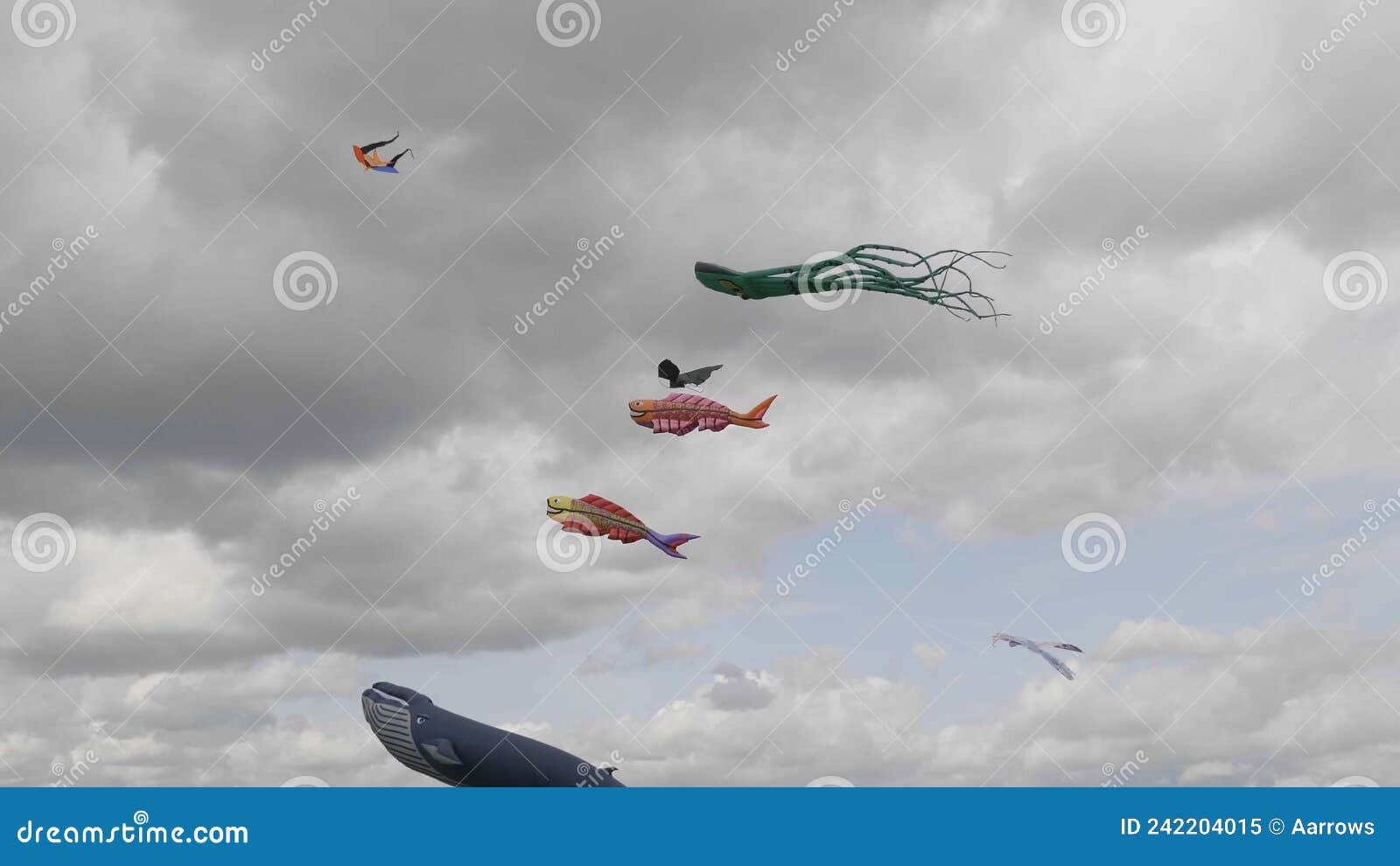 Color Kite Soaring in the Sky Stock Image - Image of cloud, beach ...