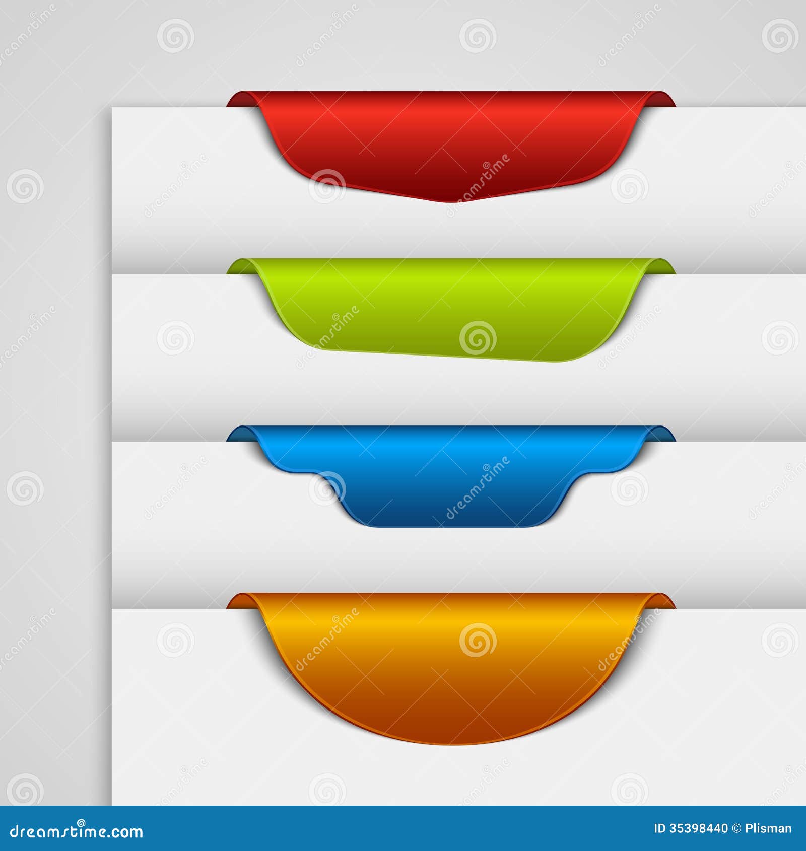 Color Label Bookmark on the Edge of the Web Page Stock Illustration ...