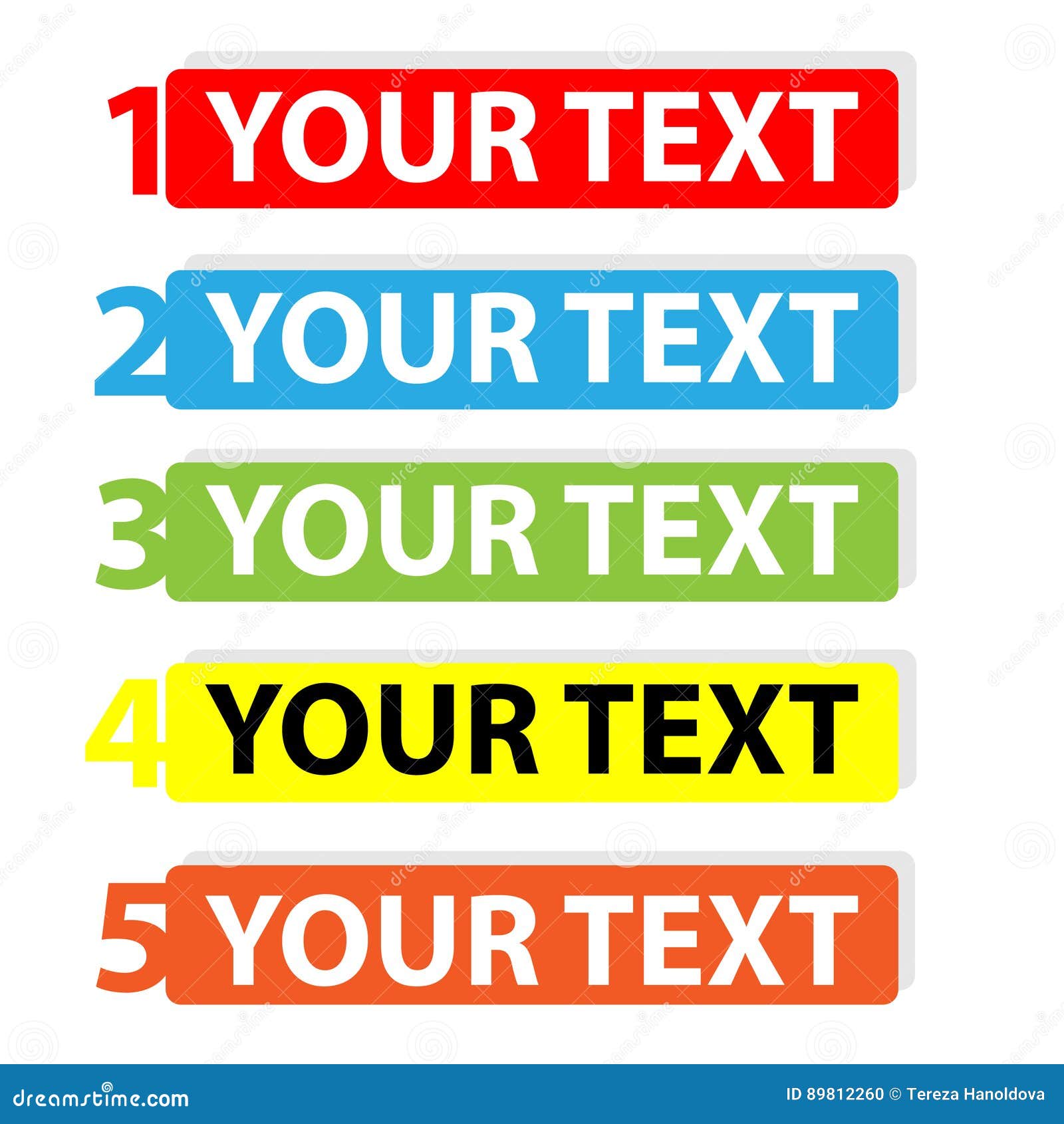 Color Labels with Number on White Background Stock Vector ...