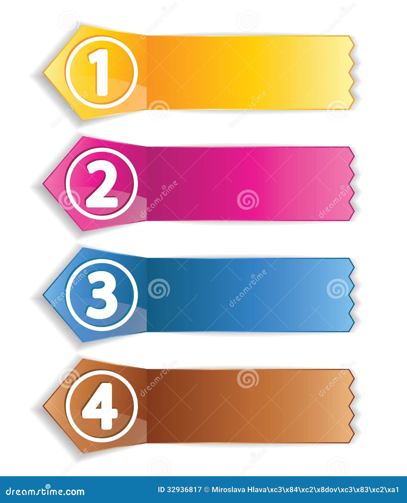 Color labels stock vector. Illustration of modern, number - 32936817