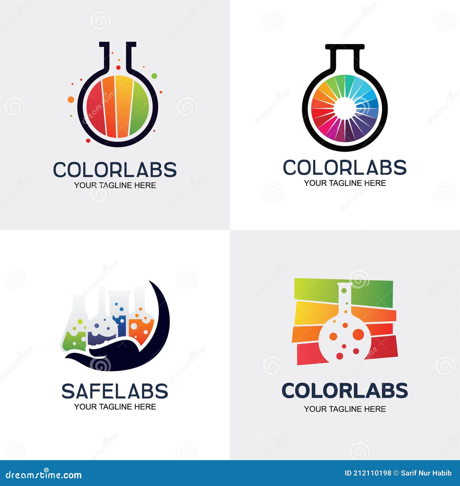 Color Labs Logo Set Design Template Collection Stock Vector ...