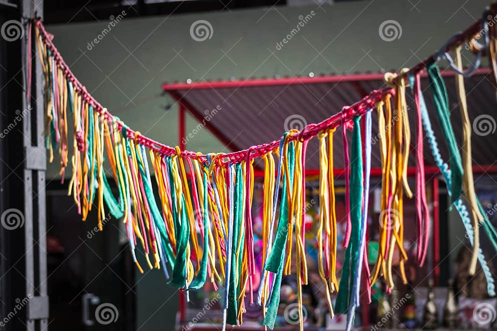 Color laces hanging stock photo. Image of rope, tied - 60175132