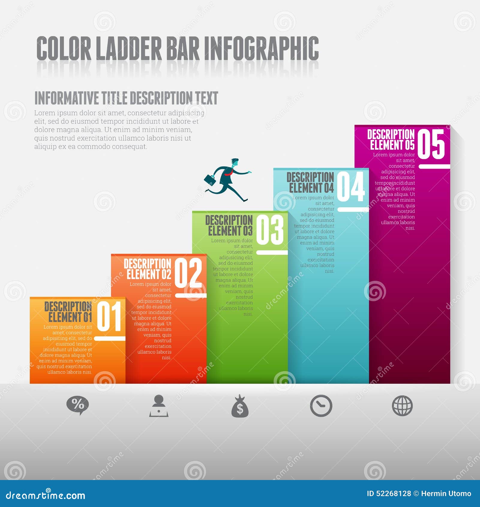 Color Ladder Bar Infographic Stock Vector - Illustration of chart ...