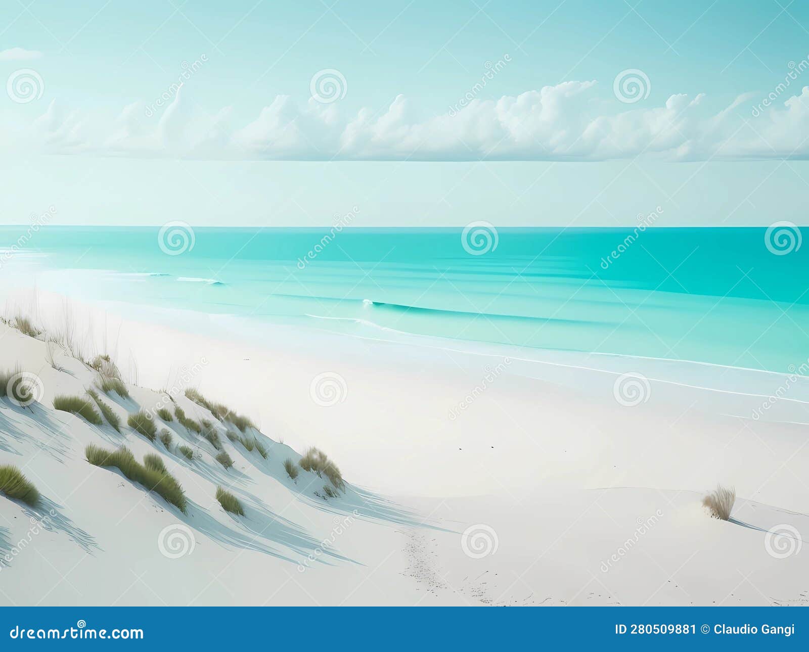 Color Landscape with Beach and Ocean Minimalistic Stock Illustration ...