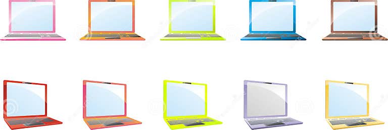 Color laptops stock vector. Illustration of progress - 13206223