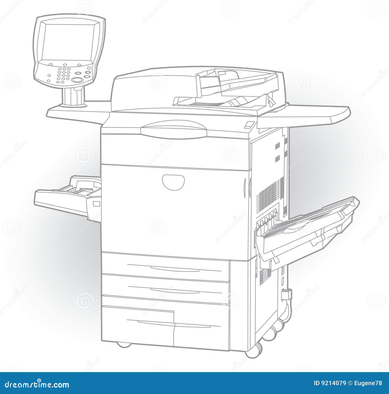 Color laser printer stock vector. Illustration of electronics - 9214079