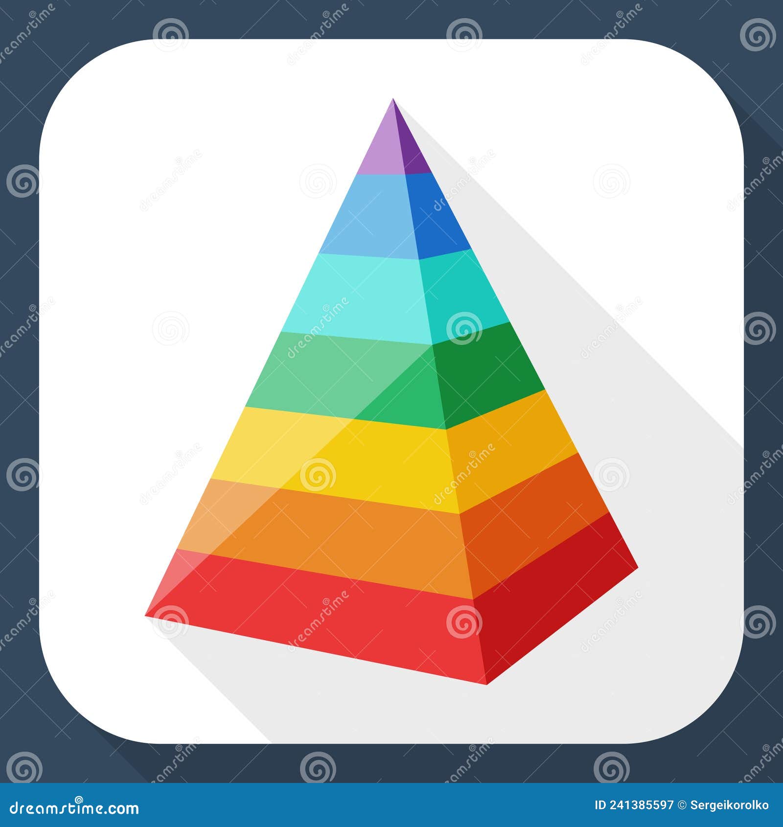 Color Layered Pyramid with Long Shadow Stock Vector - Illustration of ...