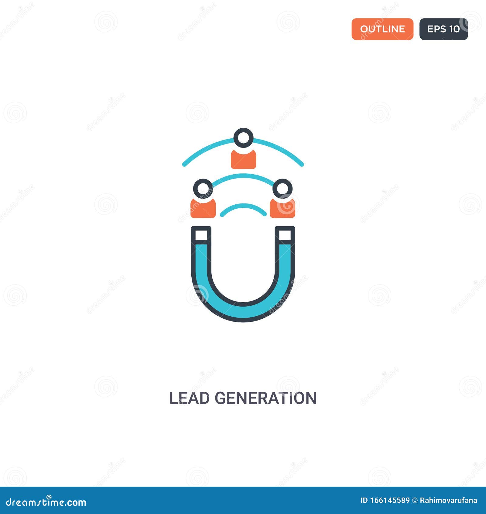 2 Color Lead Generation Concept Line Vector Icon. Isolated Two Colored ... 2 Color Lead Generation Concept Line Vector Icon. Isolated Two Colored ...