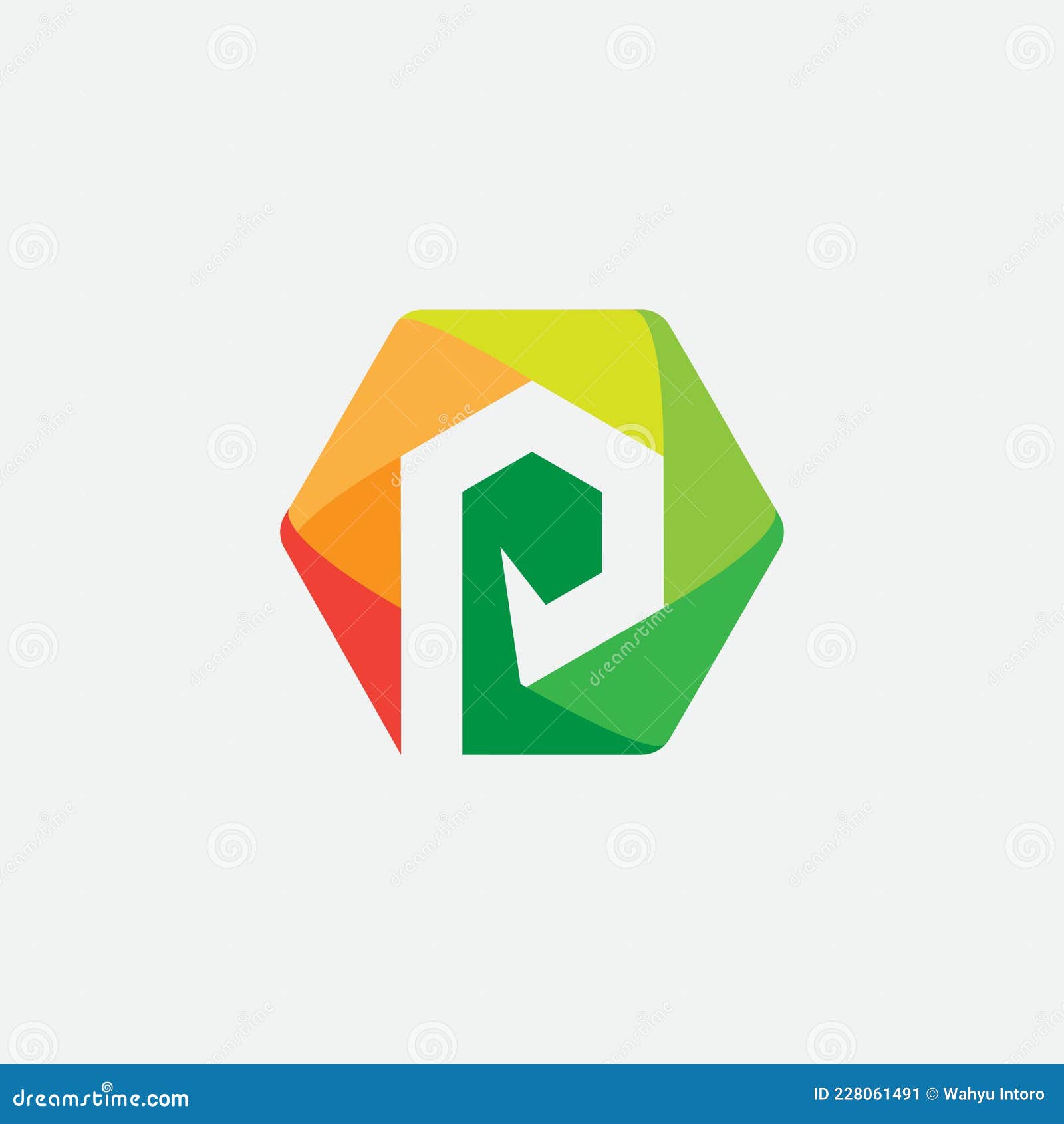 Color Letter P Hexagonal Logo Vector Stock Illustration - Illustration ...
