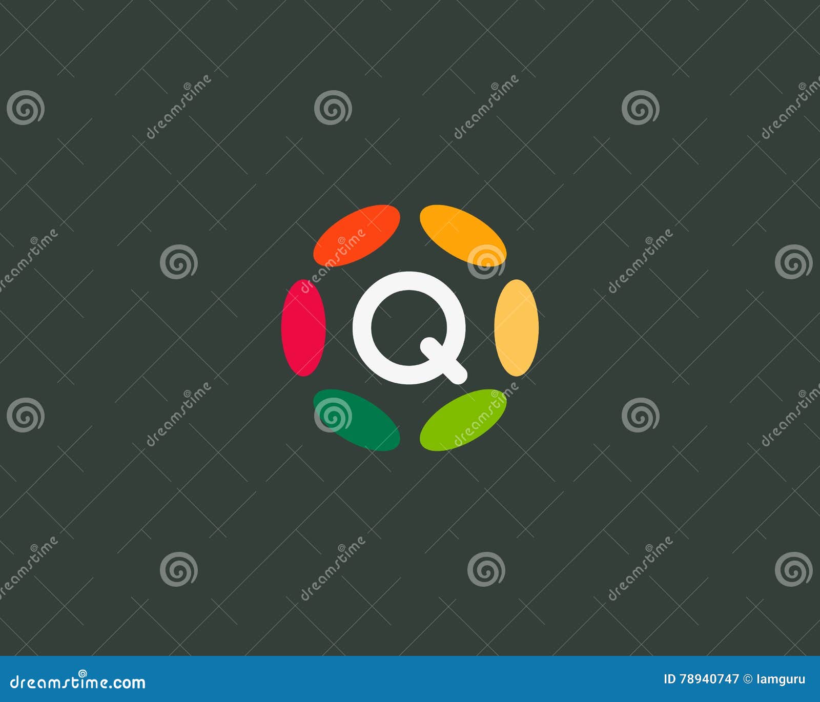 Color Letter Q Logo Icon Vector Design. Hub Frame Logotype Stock Vector ...