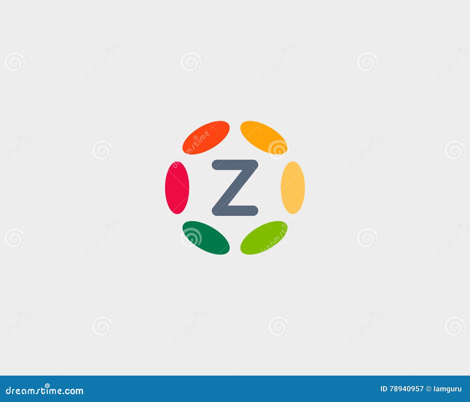 Color Letter Z Logo Icon Vector Design. Hub Frame Logotype Stock Vector ...