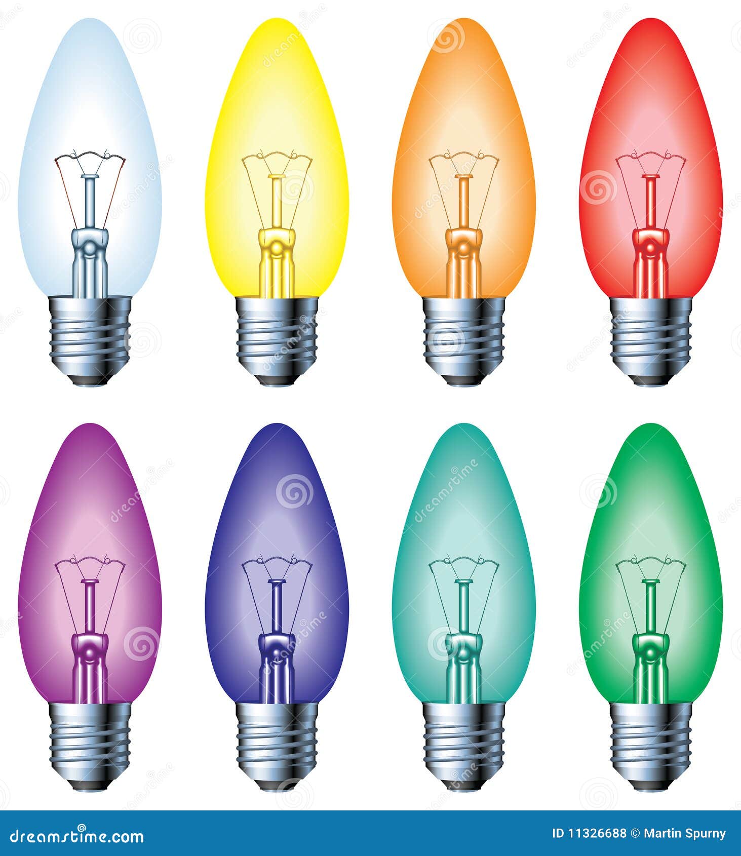 Color light bulb stock vector. Illustration of mini, small - 11326688