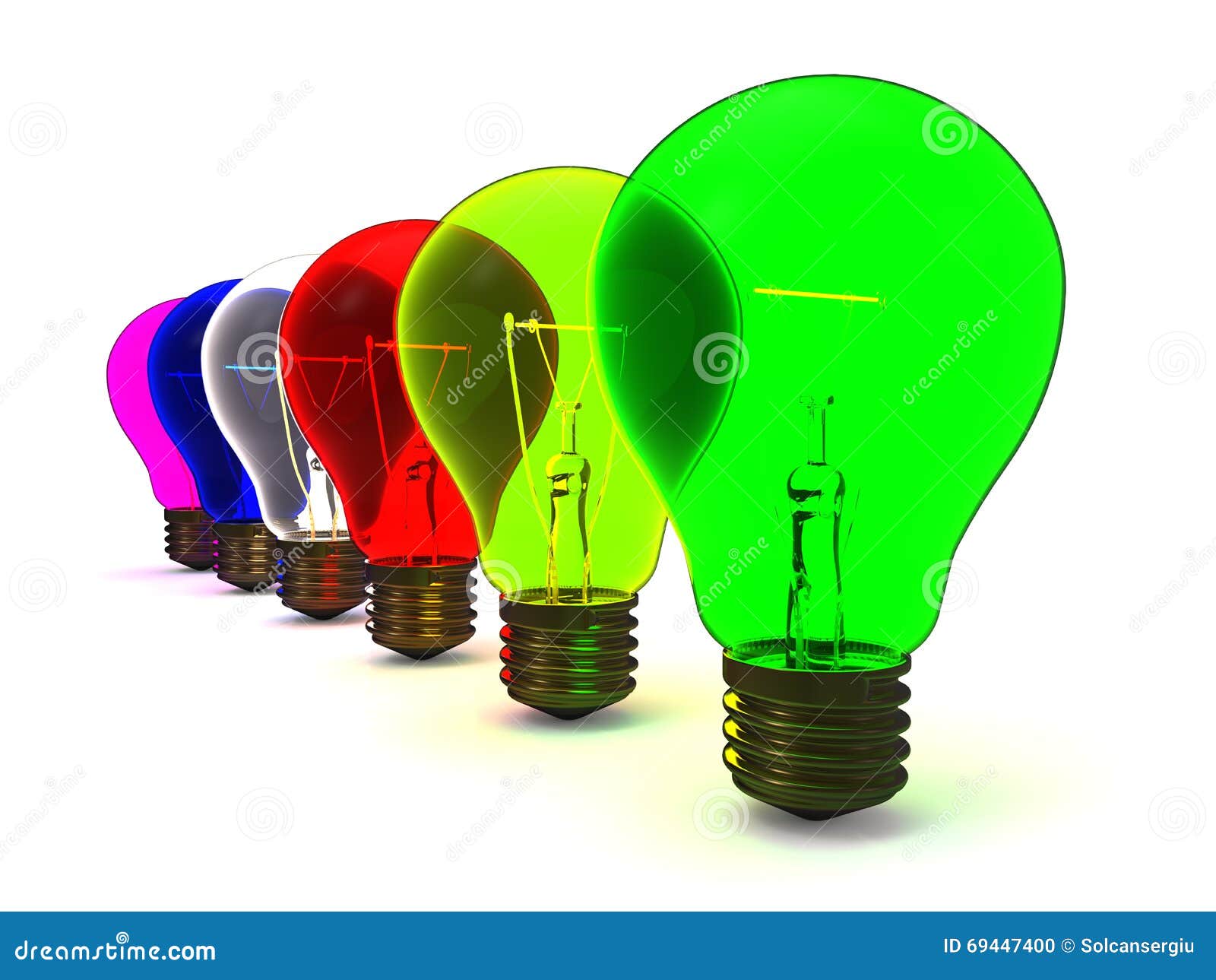 Color Light bullbs concept stock illustration. Illustration of ideas ...