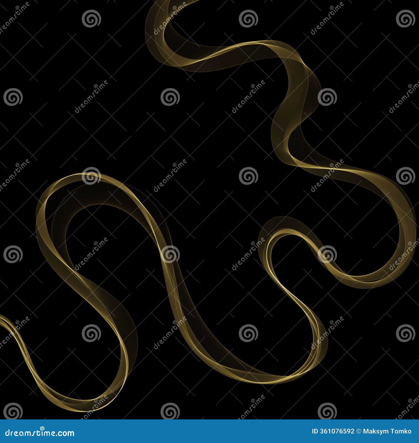 Color Light Gold on Black Background. Abstract Waves Design. Eps 10 ...