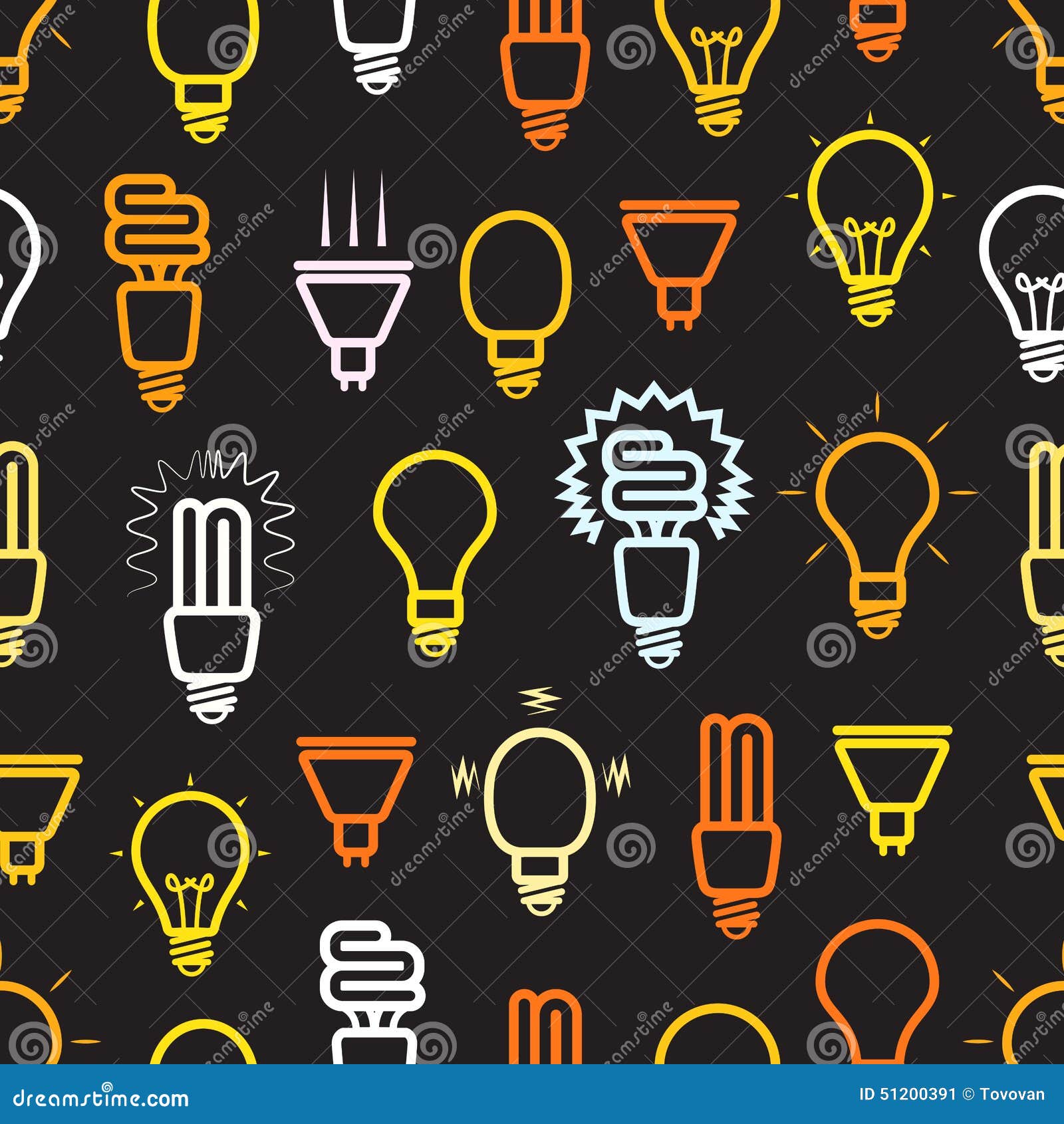 Color Light Lamps Seamless Background Stock Vector - Illustration of ...