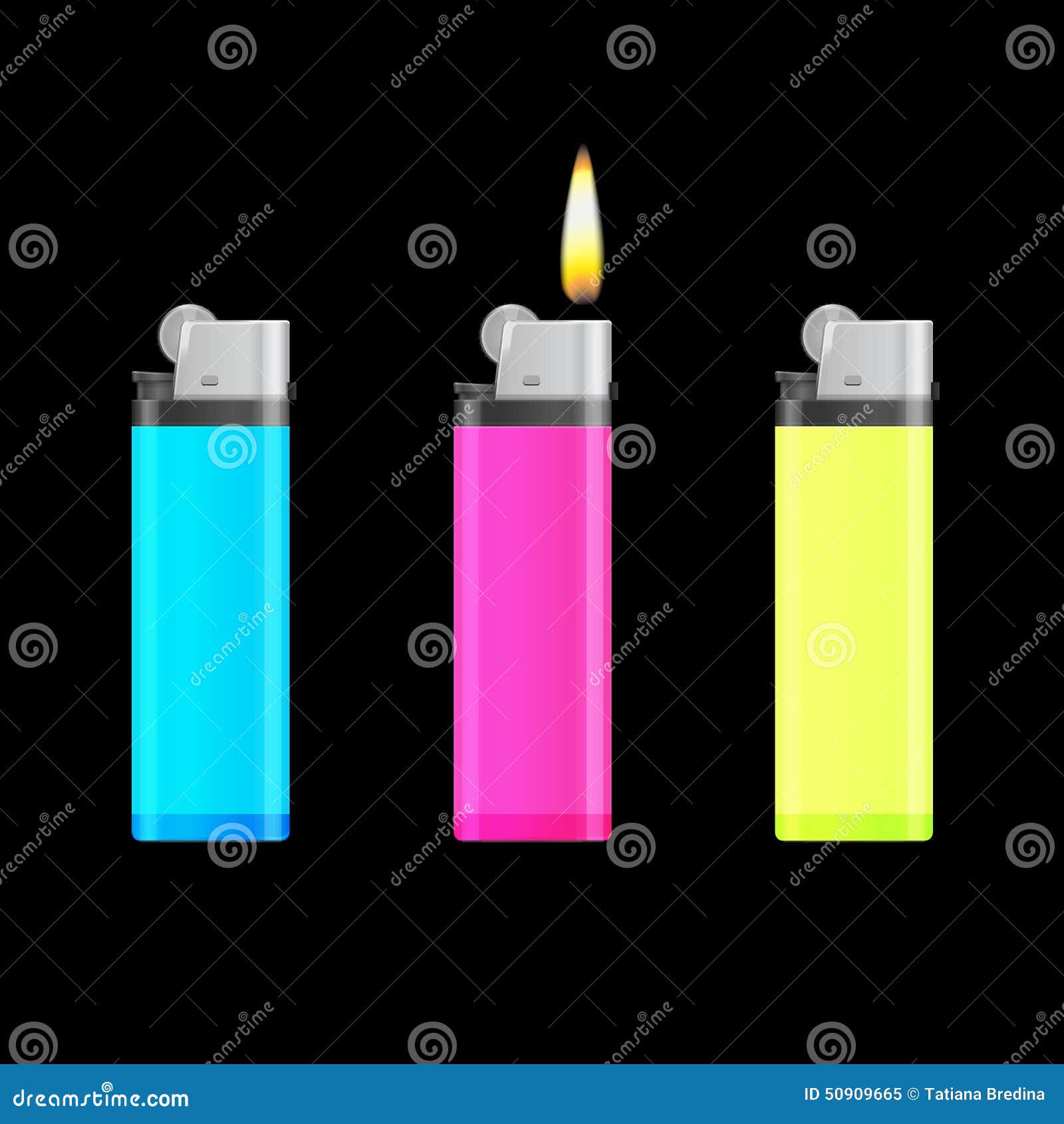 Color lighters set stock vector. Illustration of light - 50909665