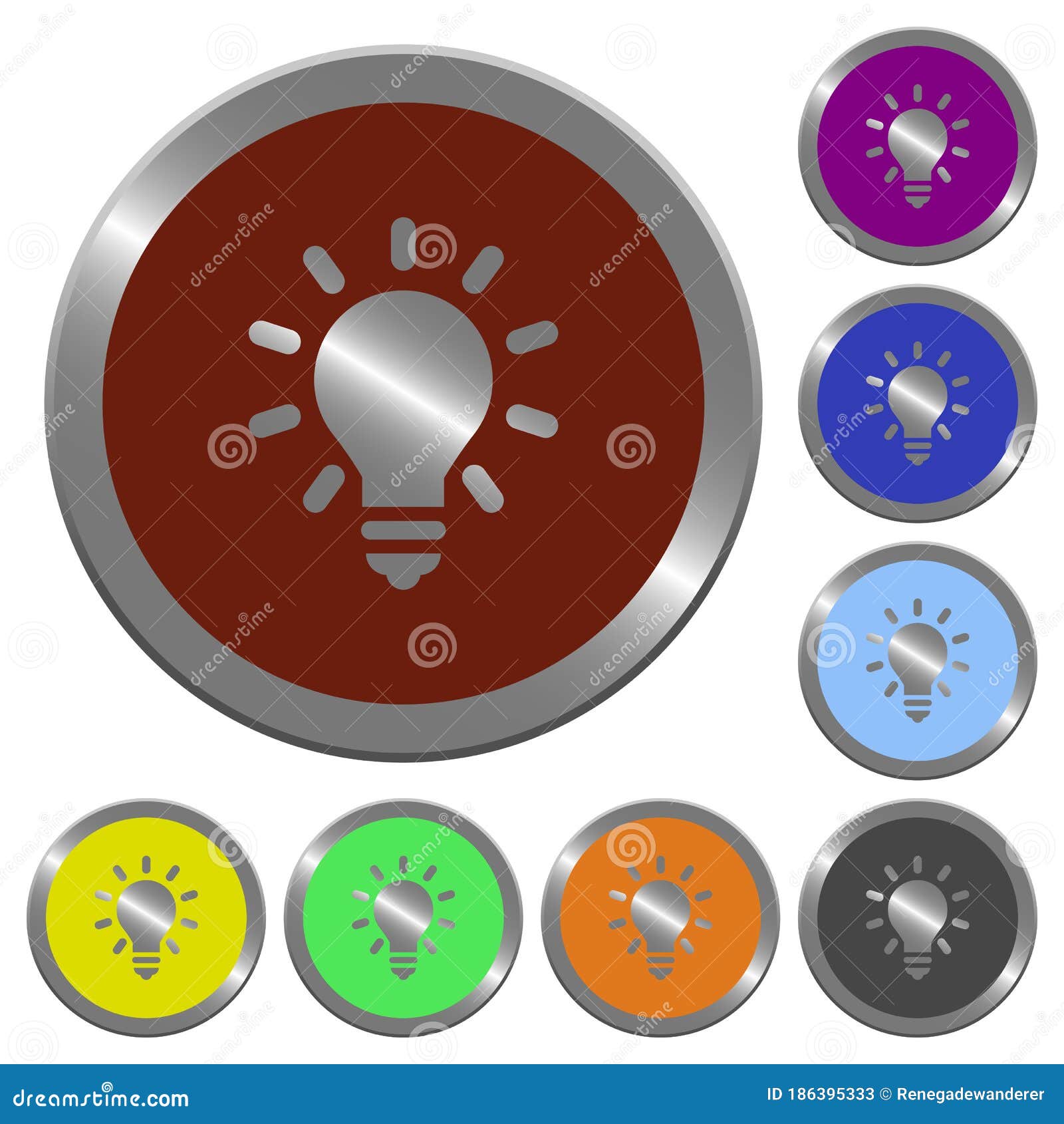 Color Lighting Bulb Buttons Stock Vector - Illustration of electricity ...