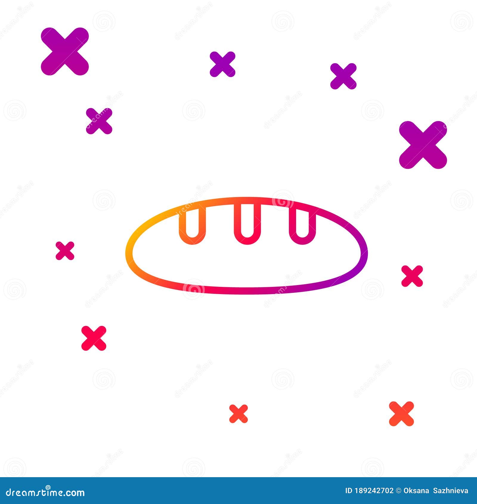 Color Line Bread Loaf Icon Isolated on White Background. Gradient ...