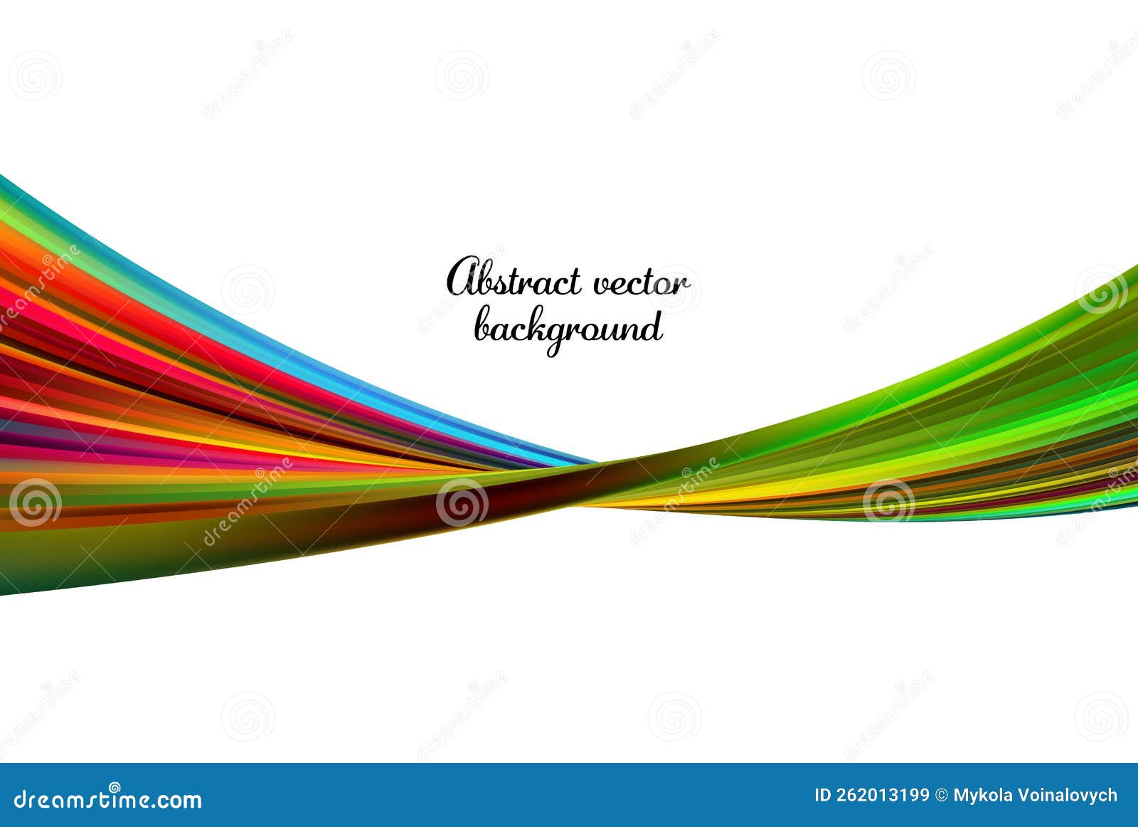 Color Line Design, Wavy Horizontal Wave on White Background Stock ...