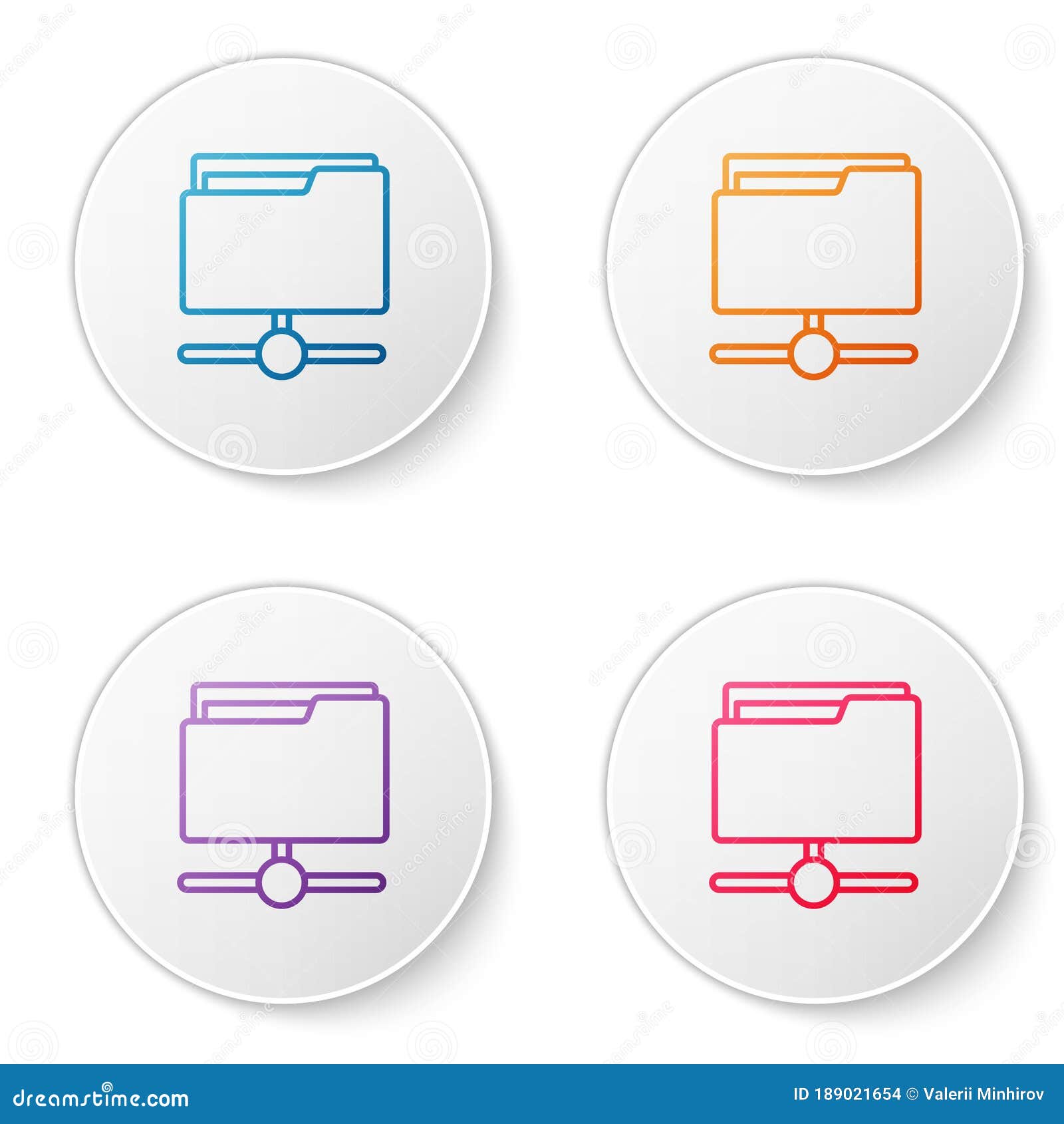 Color Line FTP Folder Icon Isolated on White Background. Software ...
