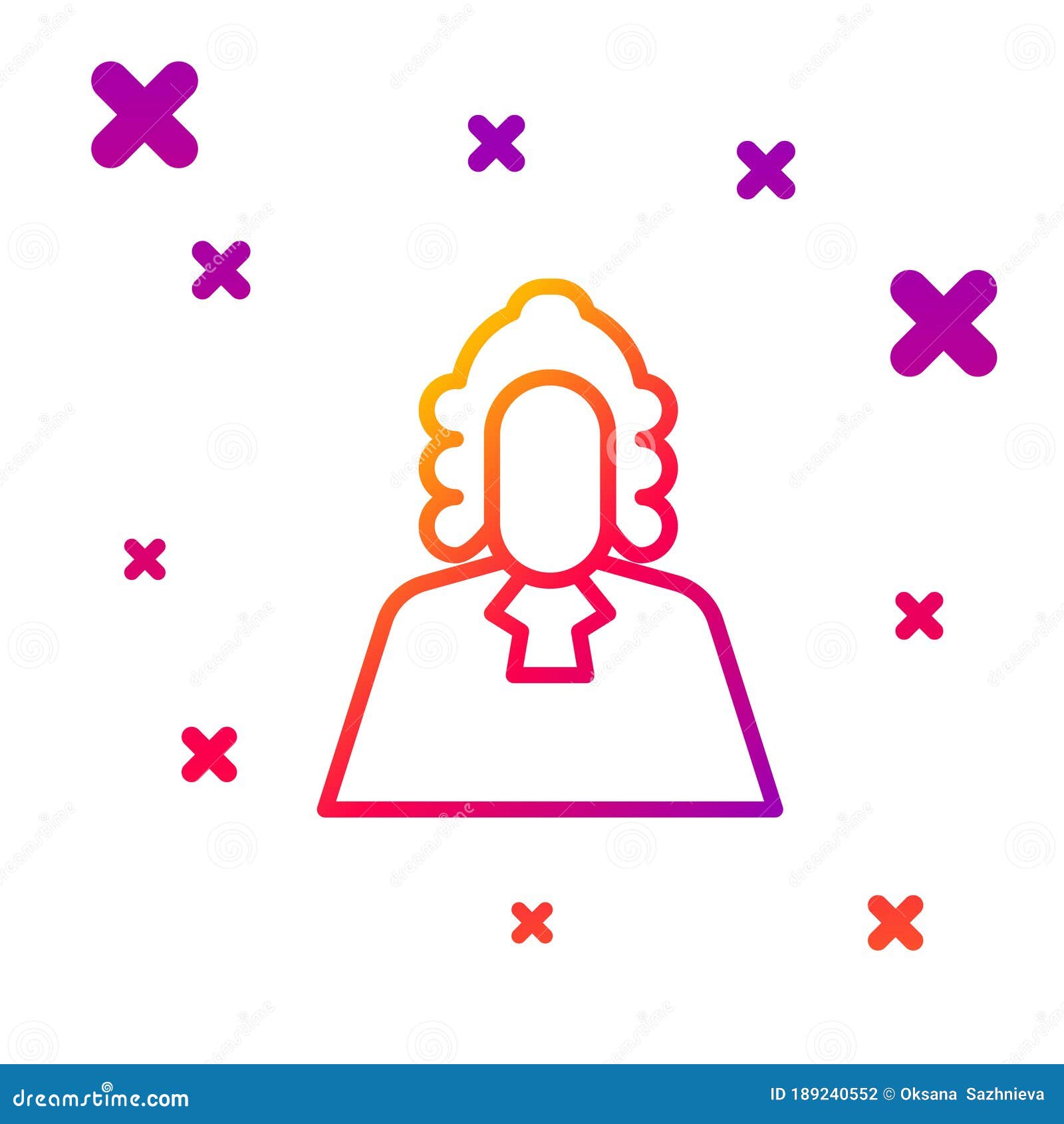 Color Line Judge Icon Isolated on White Background. Gradient Random ...